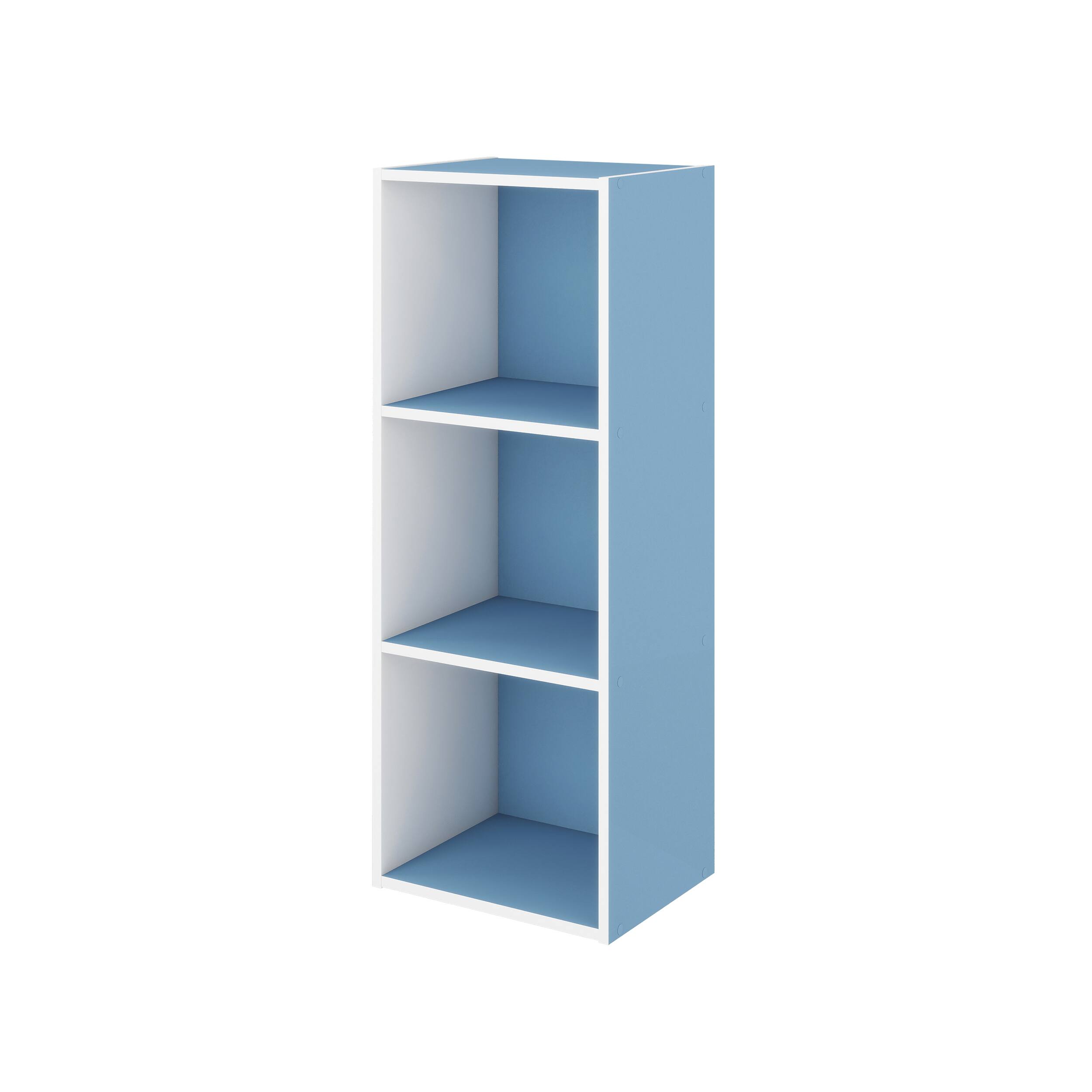 HOMLUX Luder 3 Tier Cube 31.5" Bookcase, Wood Storage Shelf, Small ...