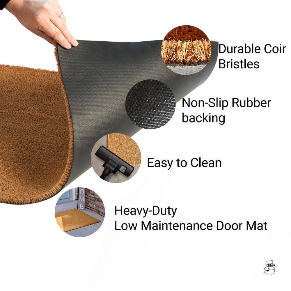 Paradigms Interiors Coco Coir Door Mat With Heavy Duty Backing Welcome ...