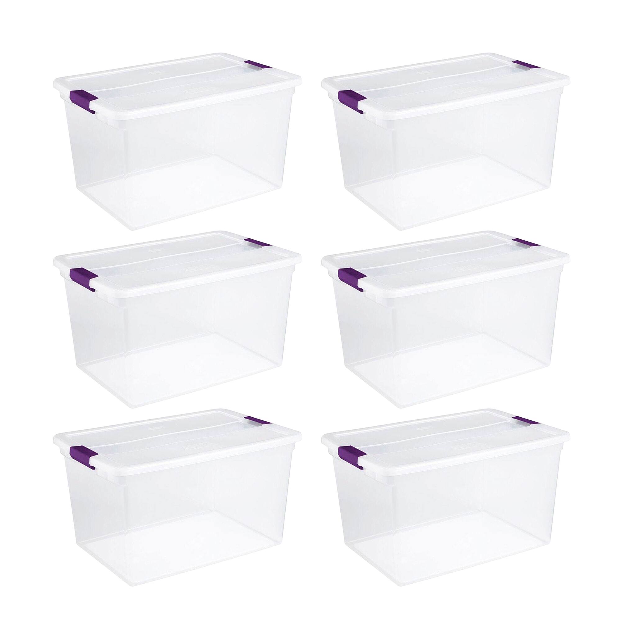 Sterilite 66 Quart Storage Totes, 6 Pack, and 6 Quart Storage Totes, 12 ...