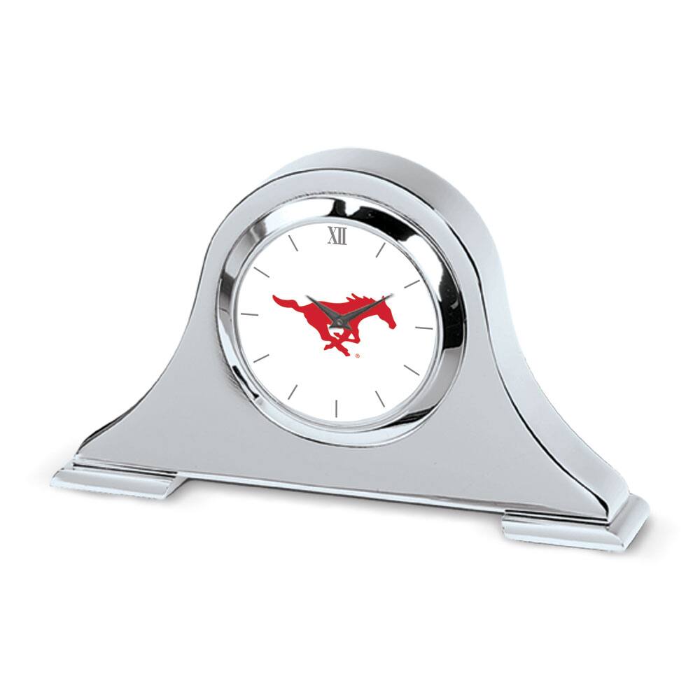 Jardine SMU Mustangs Primary Team Logo Napoleon Desk Clock Silver ...
