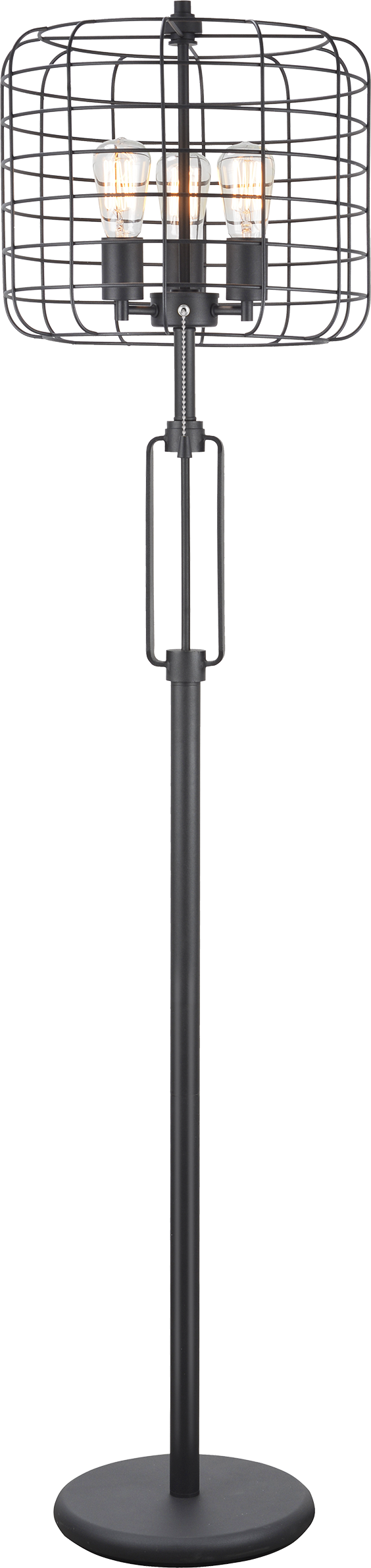 APRILSOUL 65inH INDUSTRIAL WIRE CAGE FLOOR LAMP With EDISON BULB(1PCS/CNT)(4.88/24.68) Black SF ...