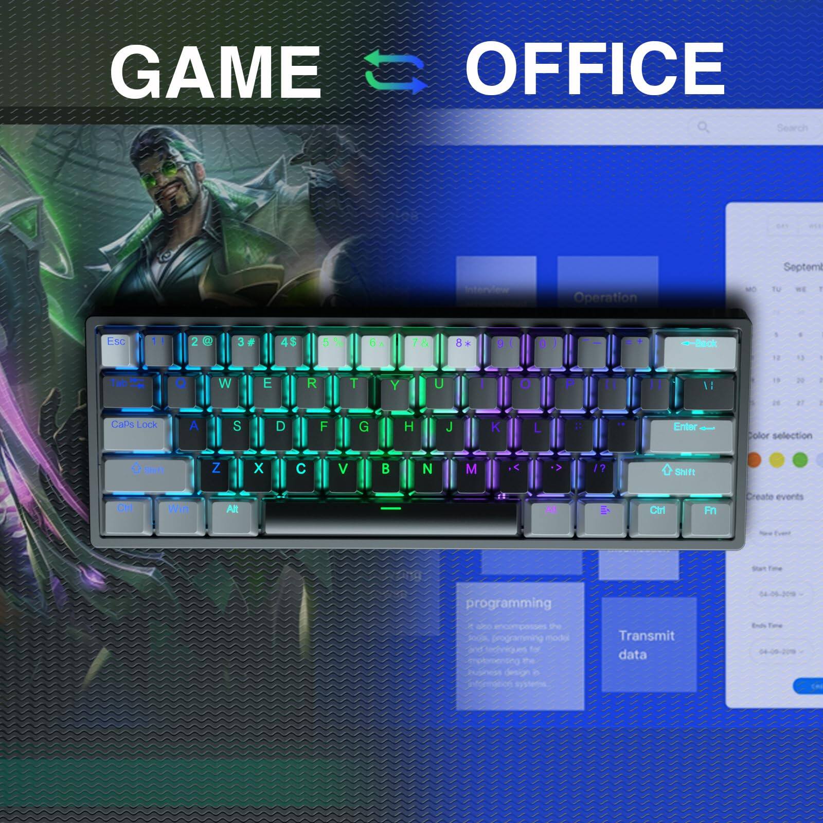 Earthley Blooms Wired Mechanical Gaming 29 Rgb Backlit Custom Hot ...