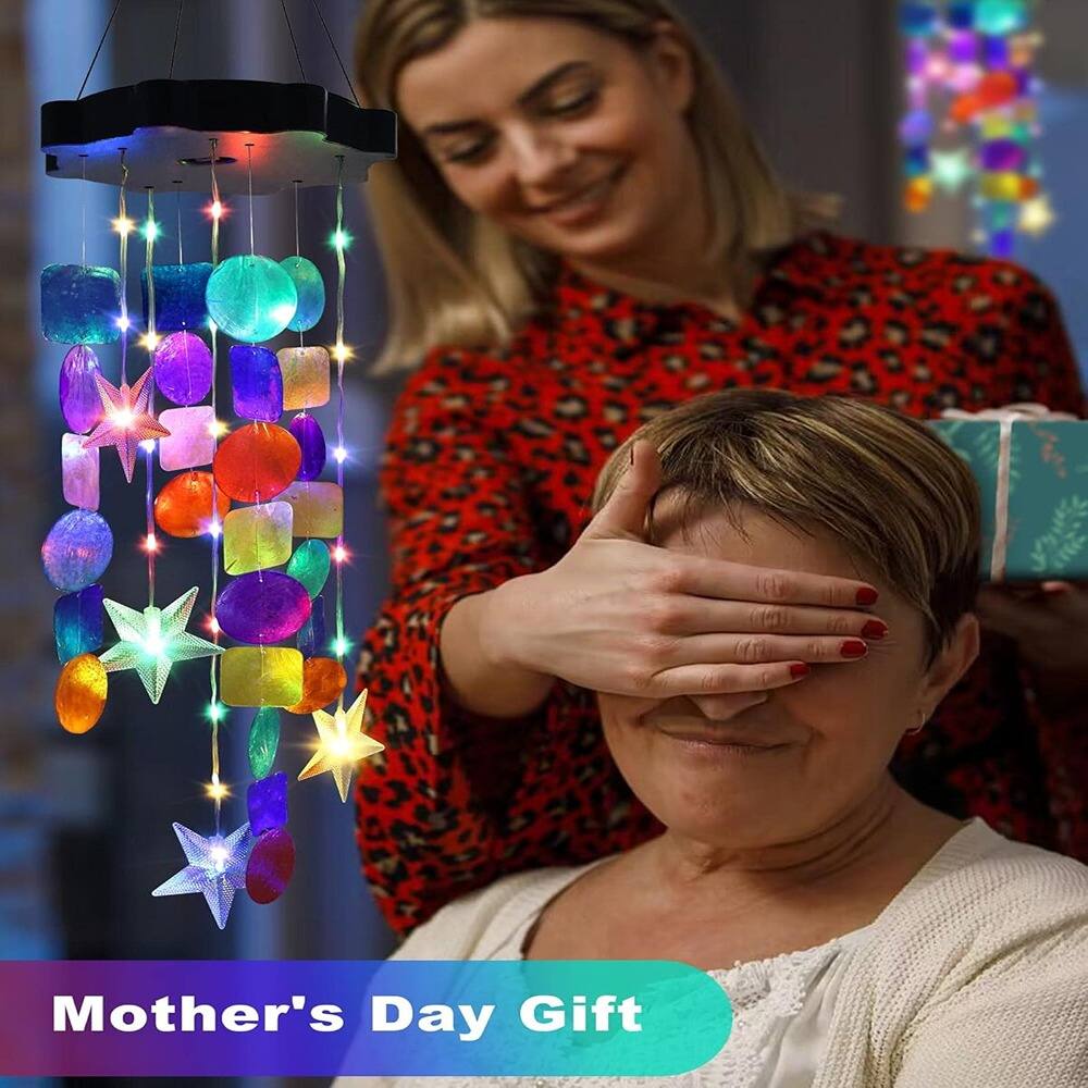 PARKER SLATER Solar Decorative Lights Outdoor, Colorful Shells Lights ...