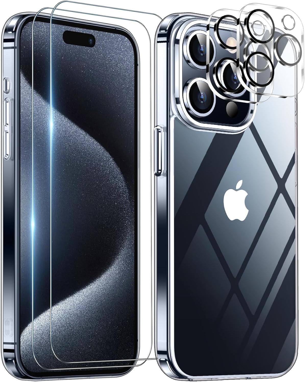 Entronix iPhone 15 Pro Bundle Case, Screen Protectors & Camera Lens ...