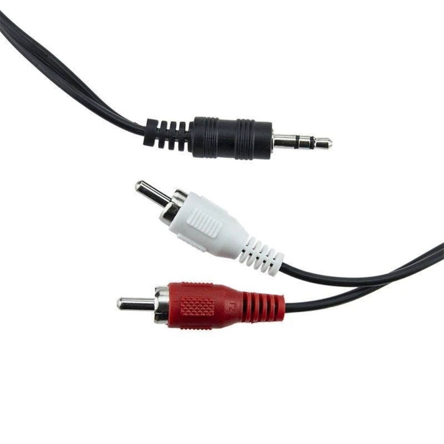 Stock Preferred 12FT 3.5mm Male to 2 RCA Male Stereo Audio Cable Black ...