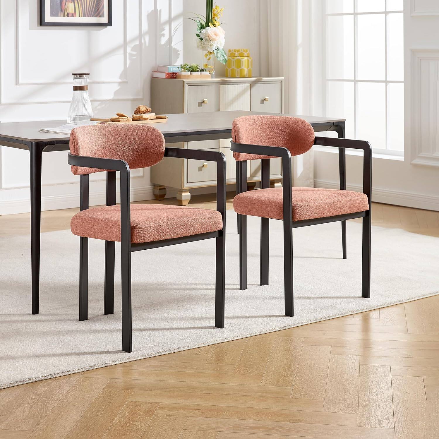 Trinkets Crazed Modern Dining Room Chairs Set of 2, Mid Century ...