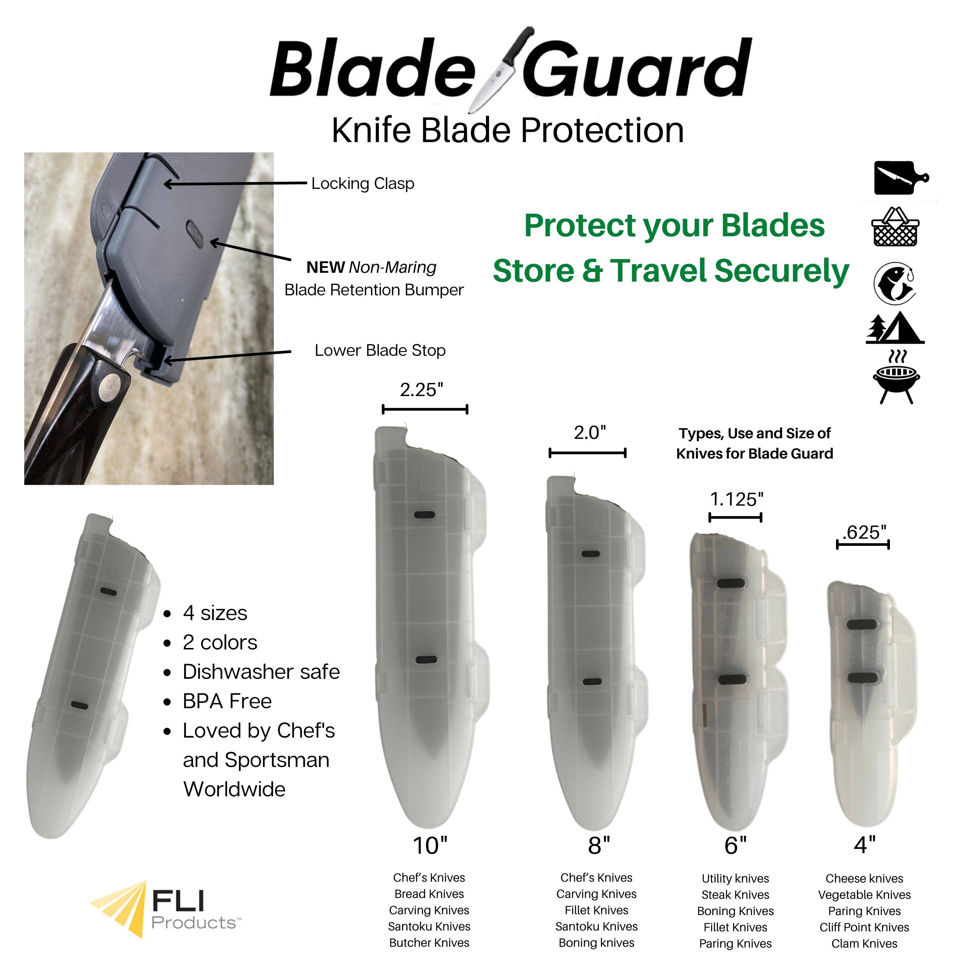 Blade Guard Secure Knife Blade Edge Protection Cover, Sheath 6in Clear ...