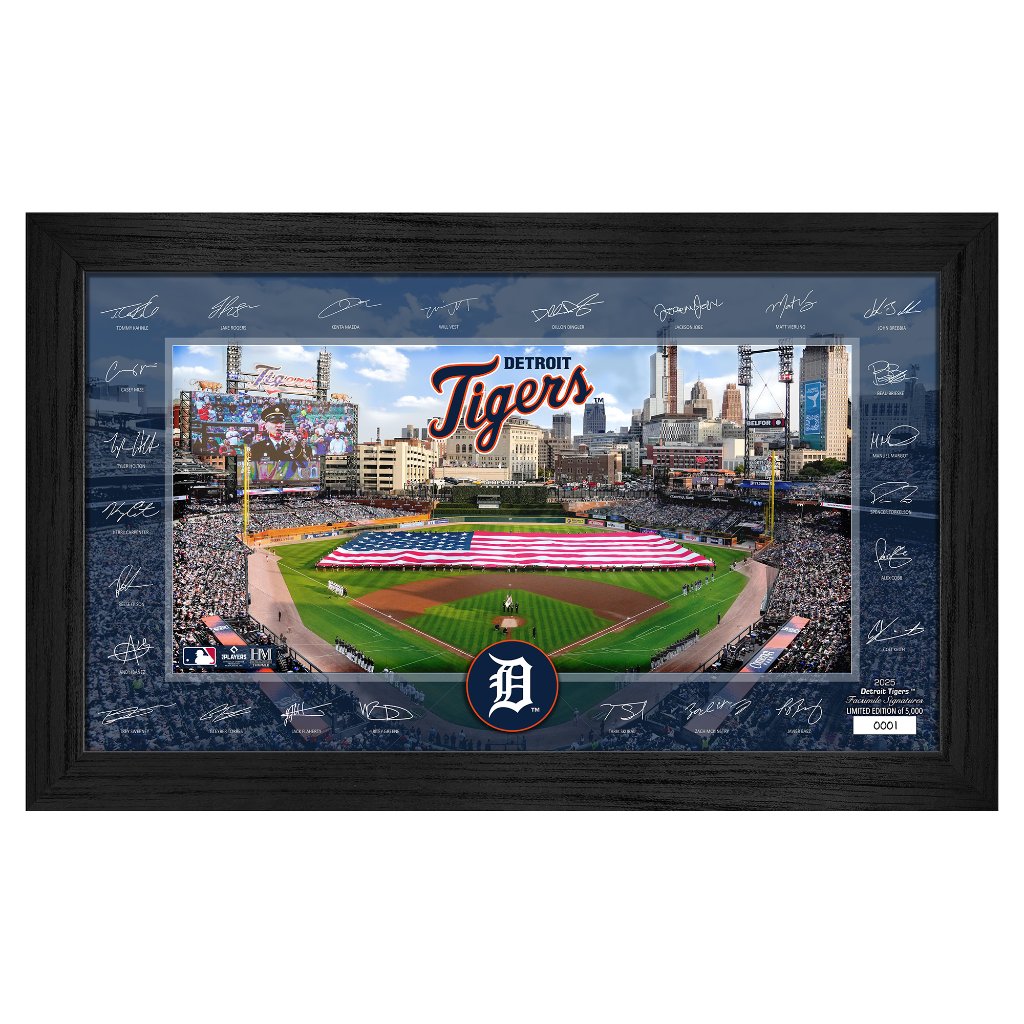 Highland Mint Detroit Tigers Framed 12" x 20" 2025 Signature Field ...