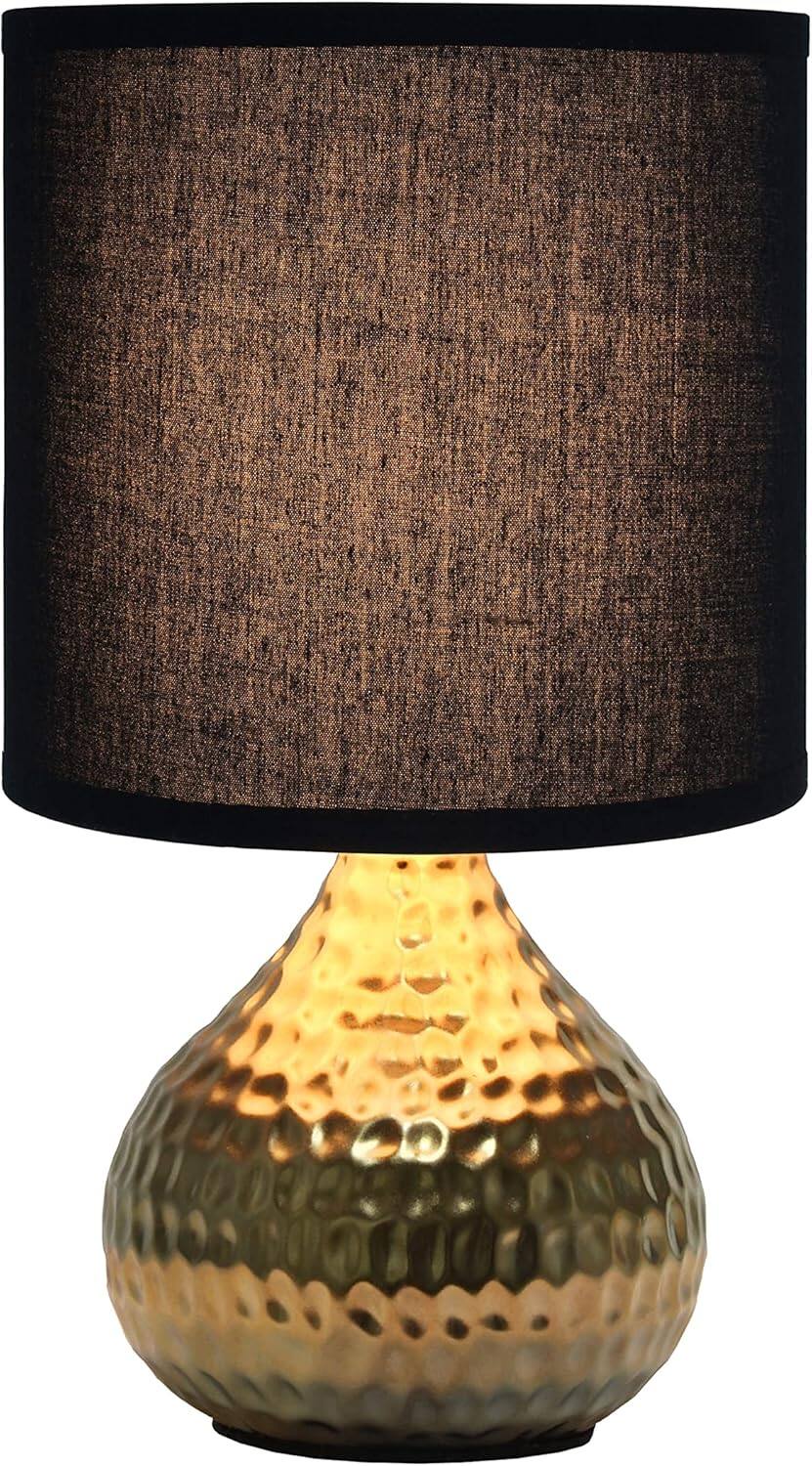 Stamp n Camp Simple Designs LT2073 GDB Hammered Texture Drip Table Lamp with Shade Lamp Table ...