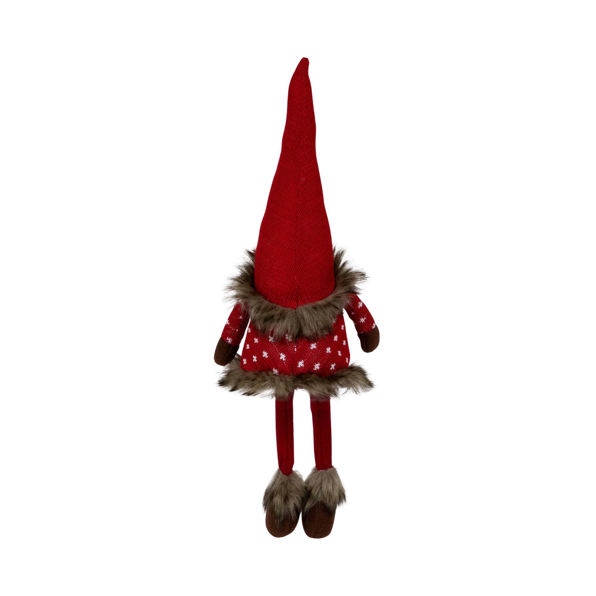 Northlight Sitting Plush Gnome with Dangling Legs Christmas Figure 22 ...