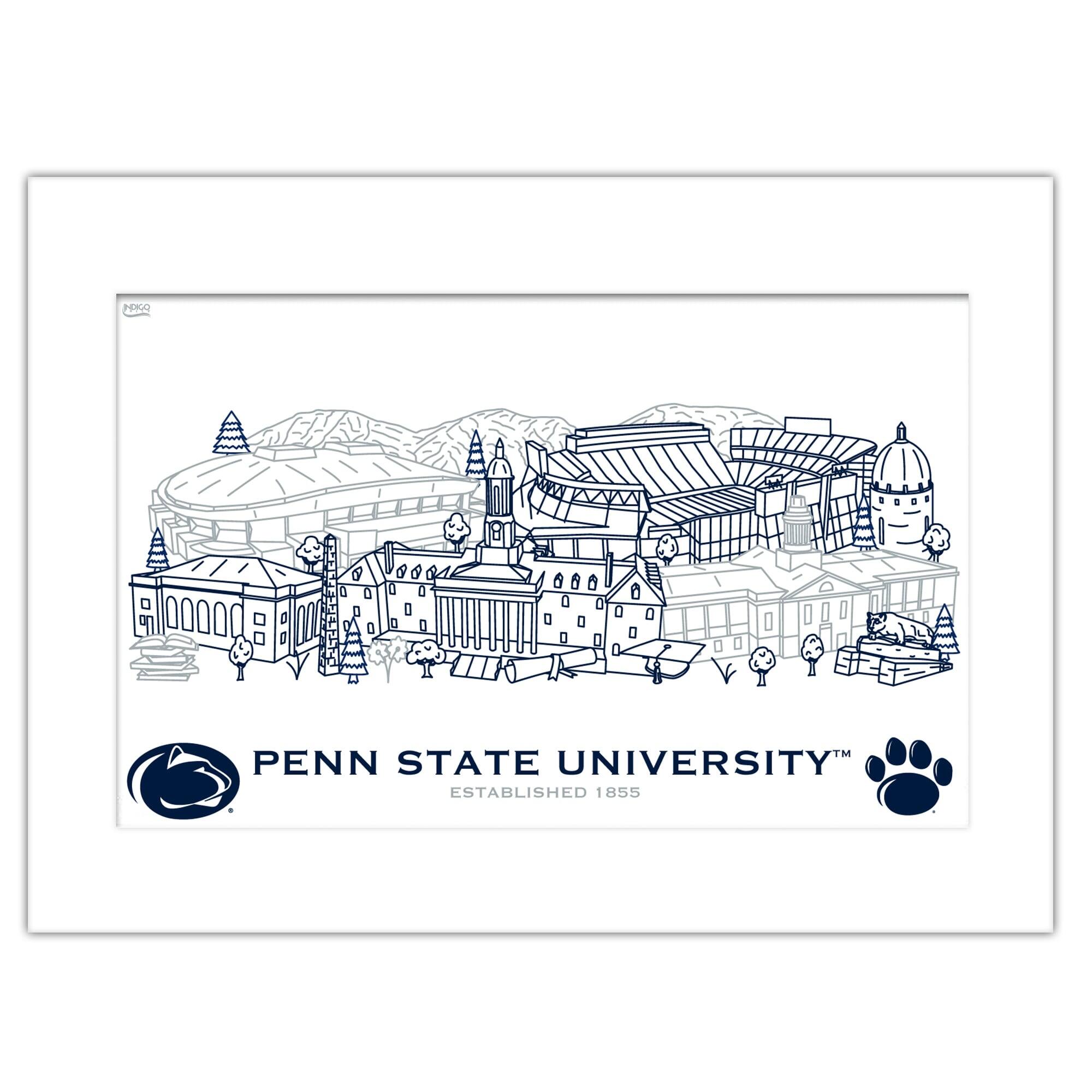 Indigo Falls Penn State Nittany Lions 11" x 14" Matted Campus Wall Art Collage Multicolor ...