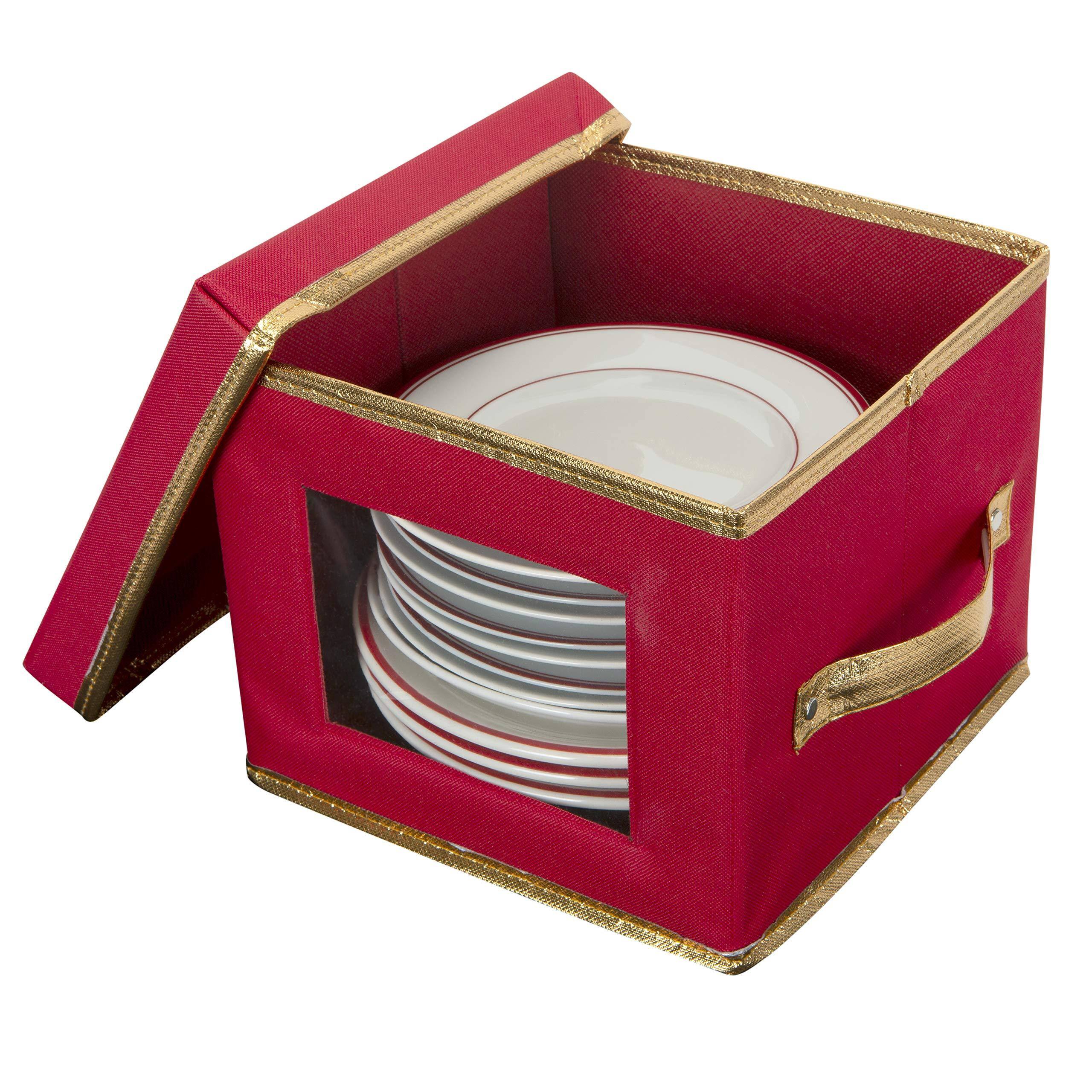 Paradigms Interiors Holiday Salad Plate Dinnerware Storage Box 9 ...