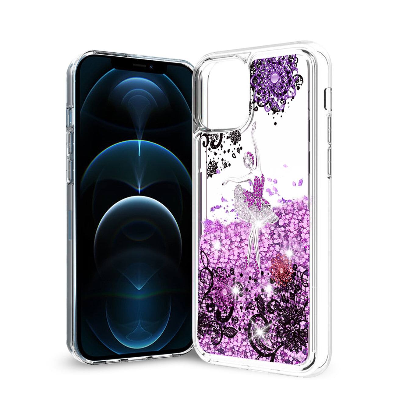 Reiko Iphone 12 Pro Max Glitter Case Moving Quicksand Ballerina Purple ...