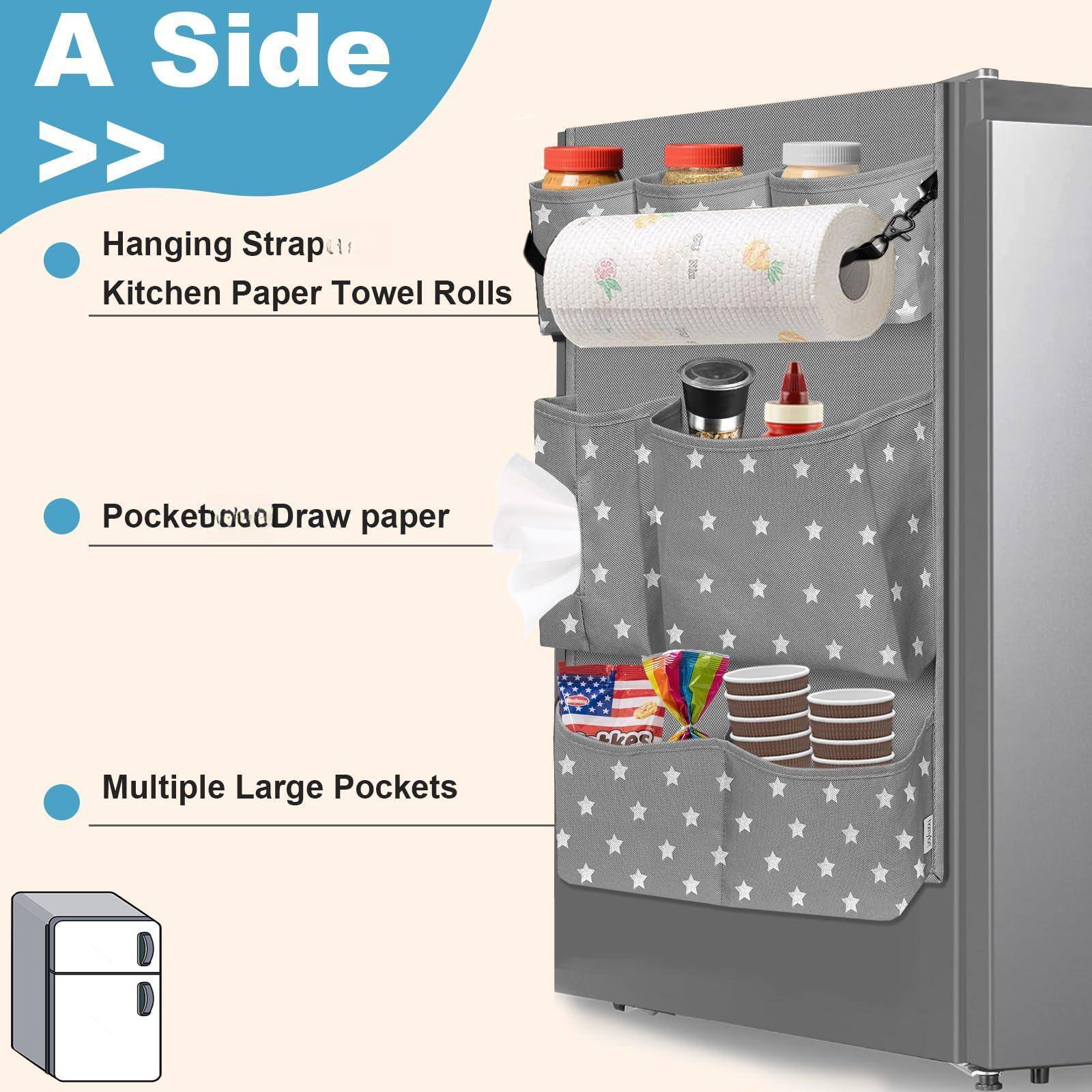 Dapper Styles Dorm Room Mini Fridge Organizer Hanging Over Storage ...