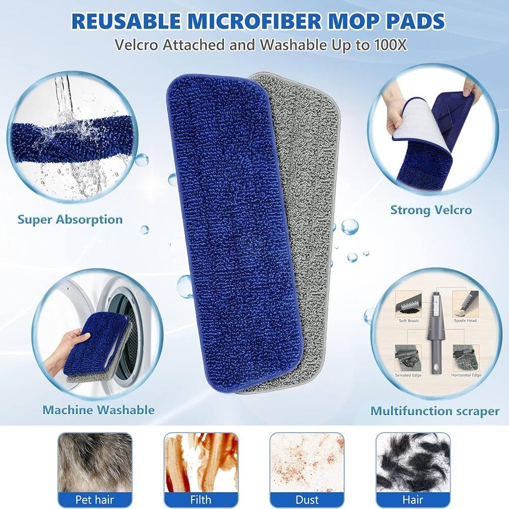 Schertz Spray Mop with 4 Washable Pads, 550mL Bottle, for Hardwood ...