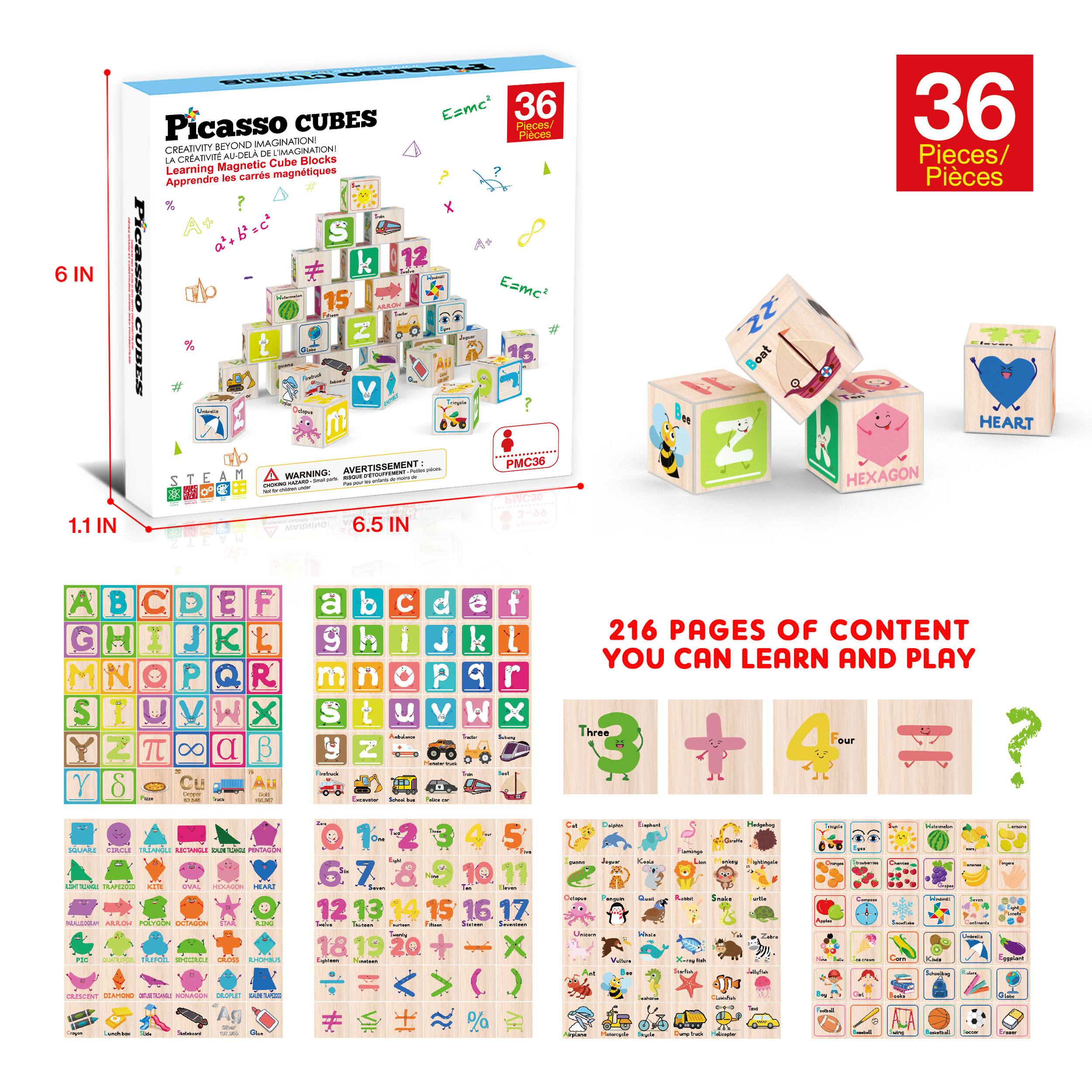 PicassoTiles PICASSO TILES 36 PC Letter, Alphabet, Number Magnetic ...