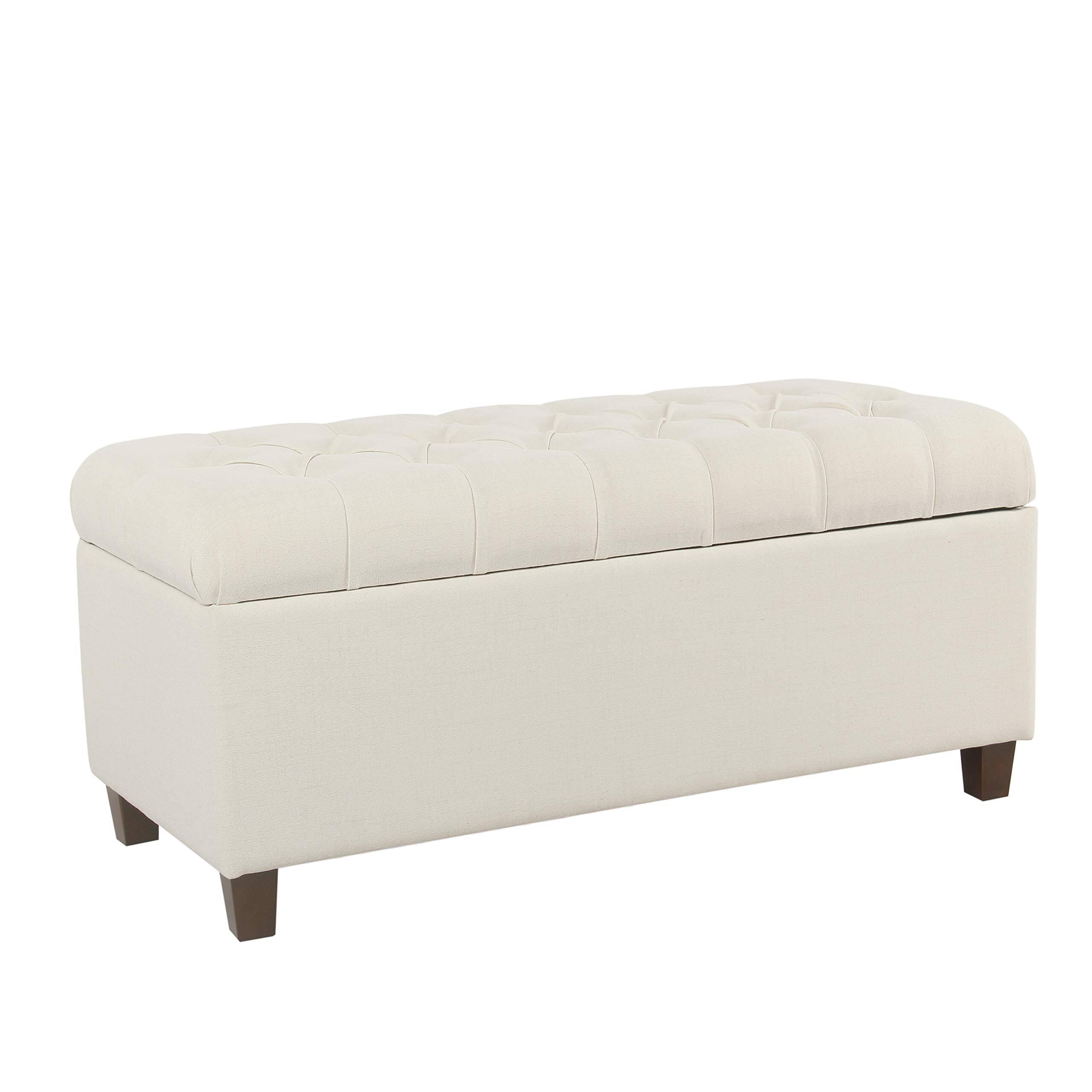 JETRANSPORT Large Decorative Storage Bench Antiqued Blue Textured ...