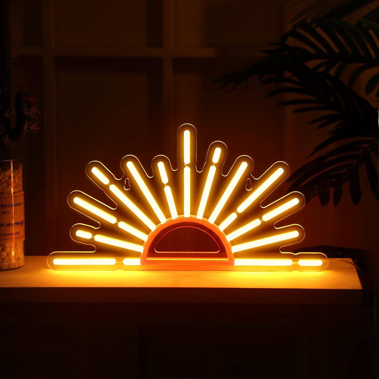 Auledio Orange Sunrise Sunset Neon Sign Boho Wall Art Neon Lights for ...
