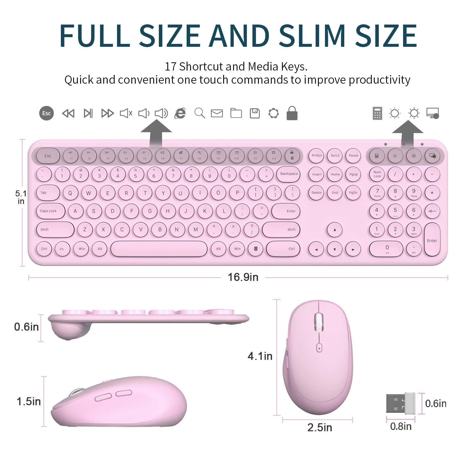 Earthley Blooms Wireless Mouse Combo 2.4ghz Aesthetic Quiet Pink And ...