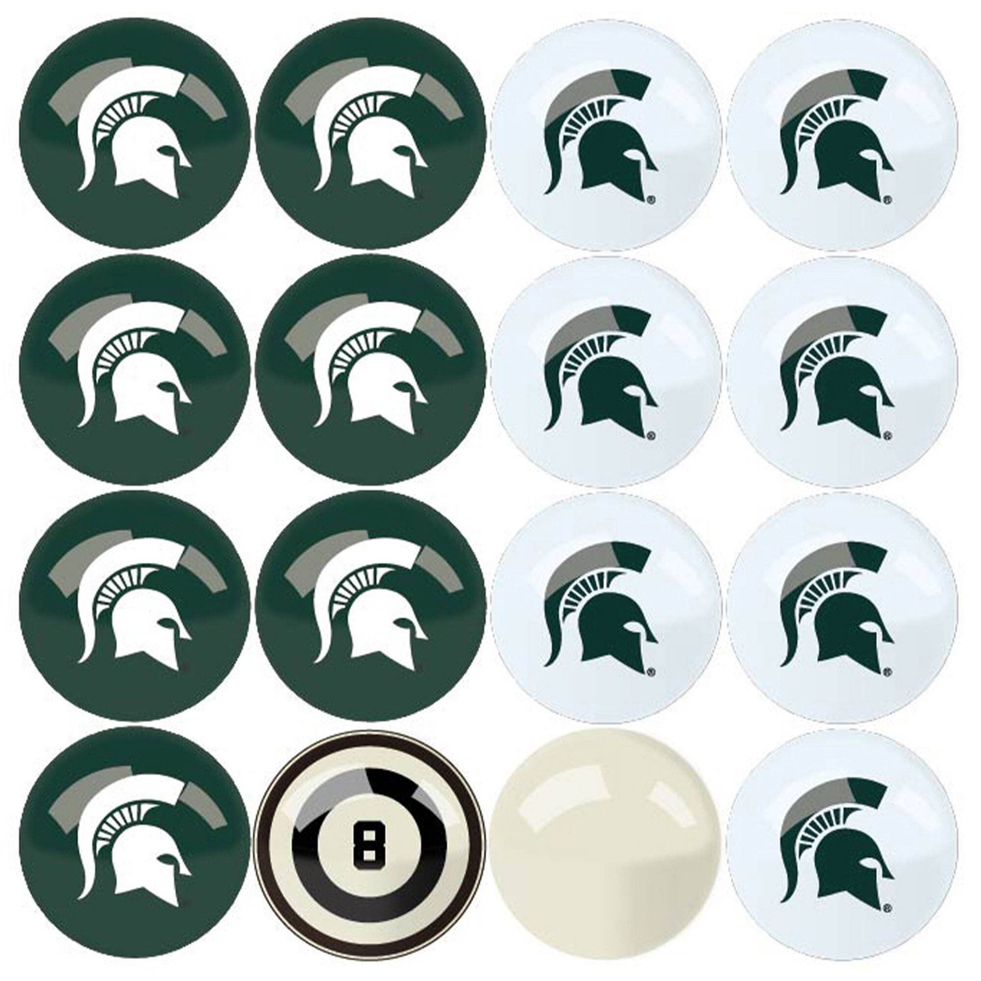 Imperial Michigan State Spartans Billiard Ball Set with Numbers ...