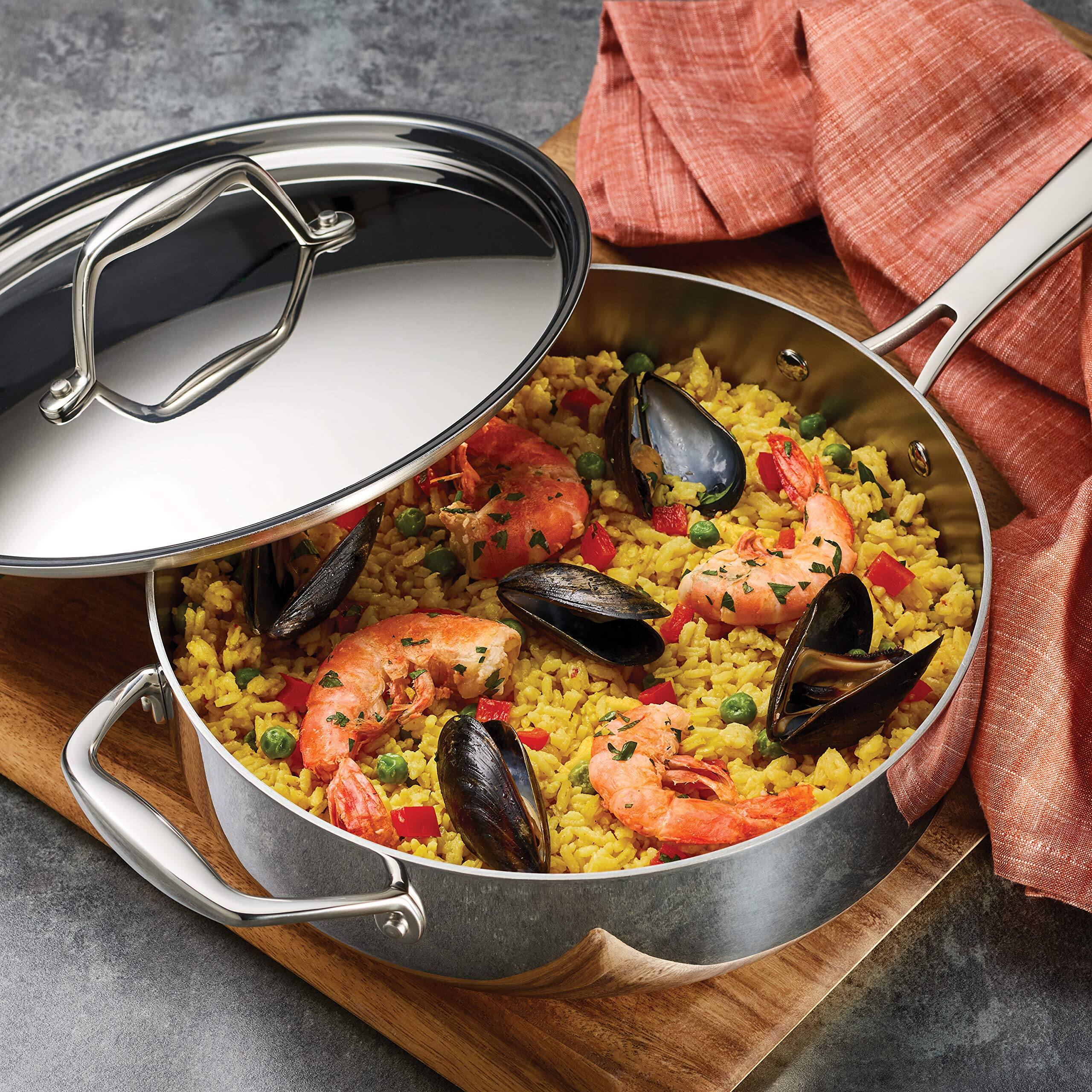 Tramontina Tri Ply Clad Stainless Steel 3 Quart Saute Pan with Lid ...