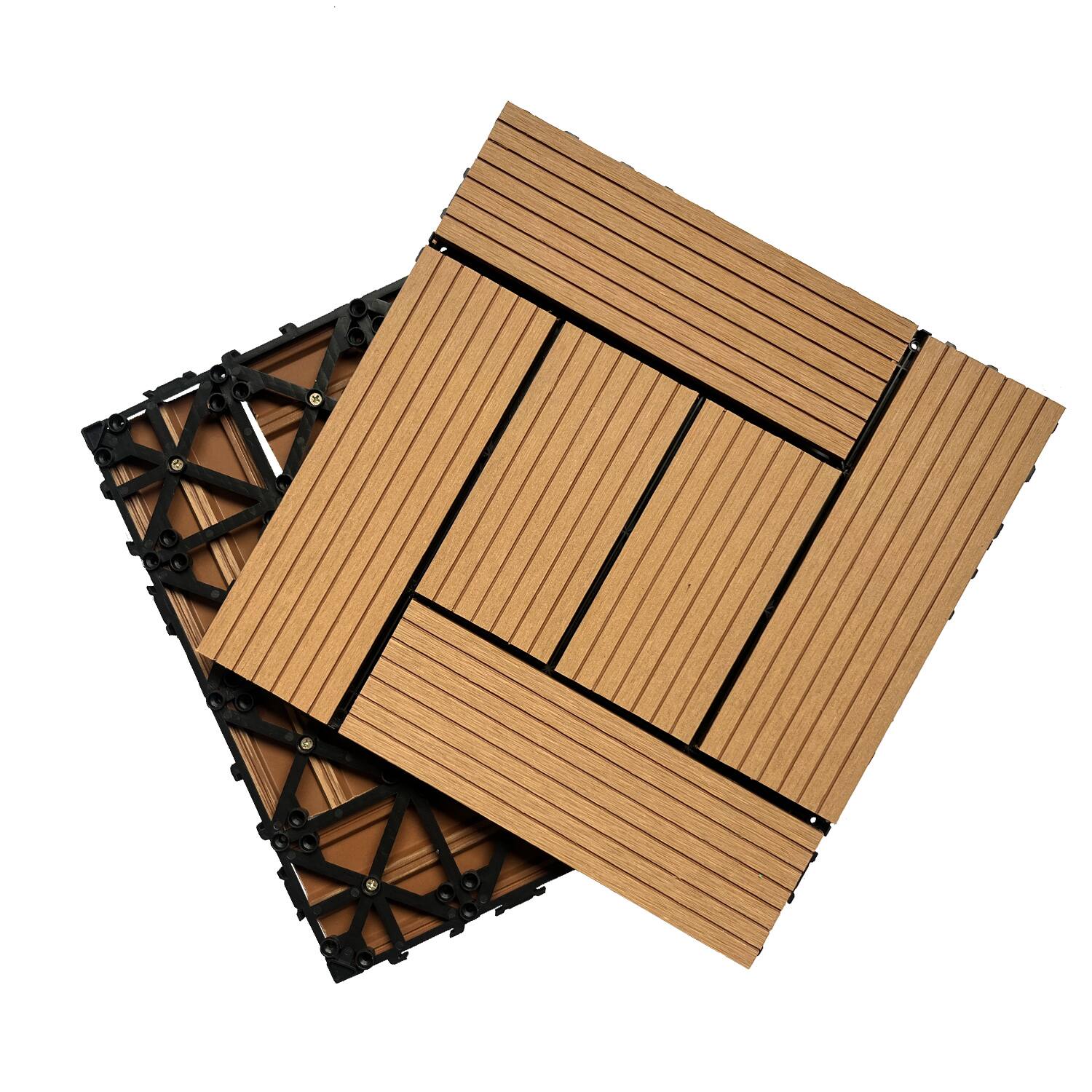 APRILSOUL 20pcs 12x12in Wood Plastic Composite Deck Tiles Rust ...