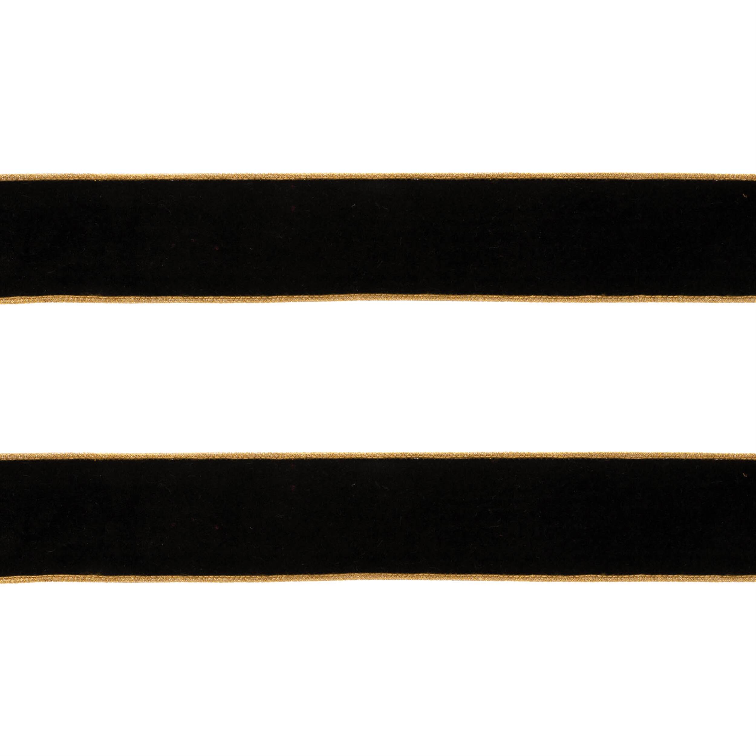 BreeBe Black Wired Ribbon (Set of 2) Black/Gold 95782DS - Best Buy