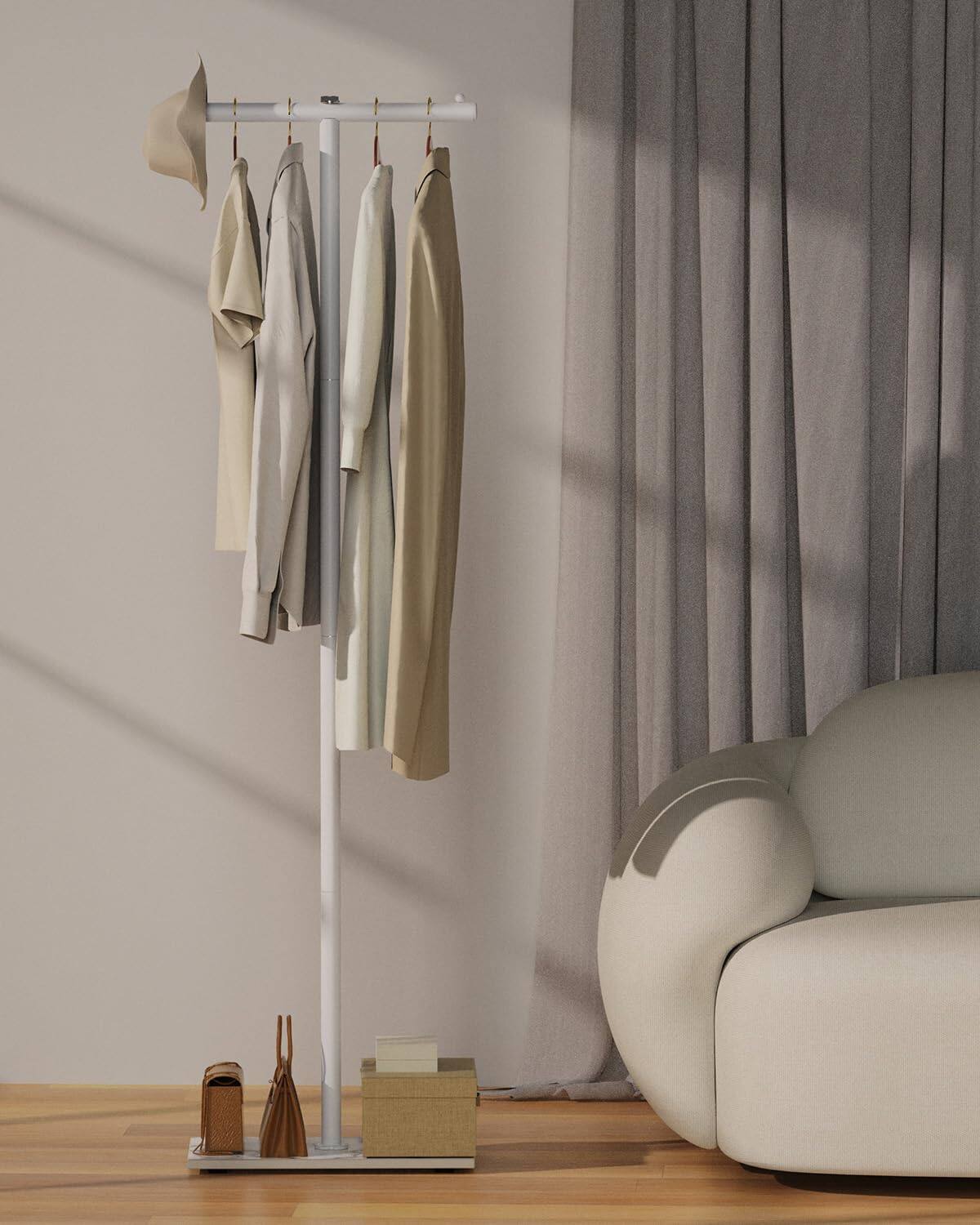 HM 1810 T shaped Coat Rack Freestanding Modern Clothes With Rock Slab ...
