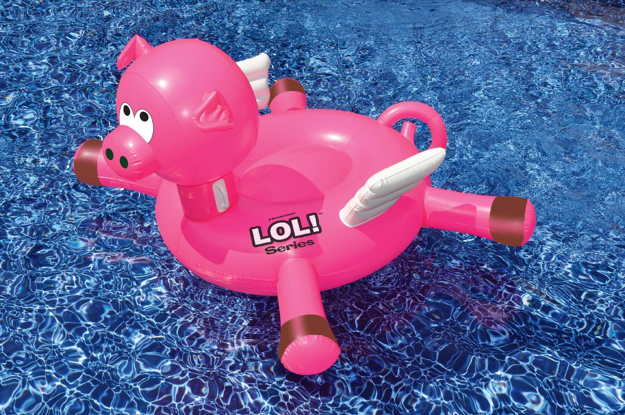 Swim Central Inflatable Flying Pig Swimming Pool Float 54" Pink ...