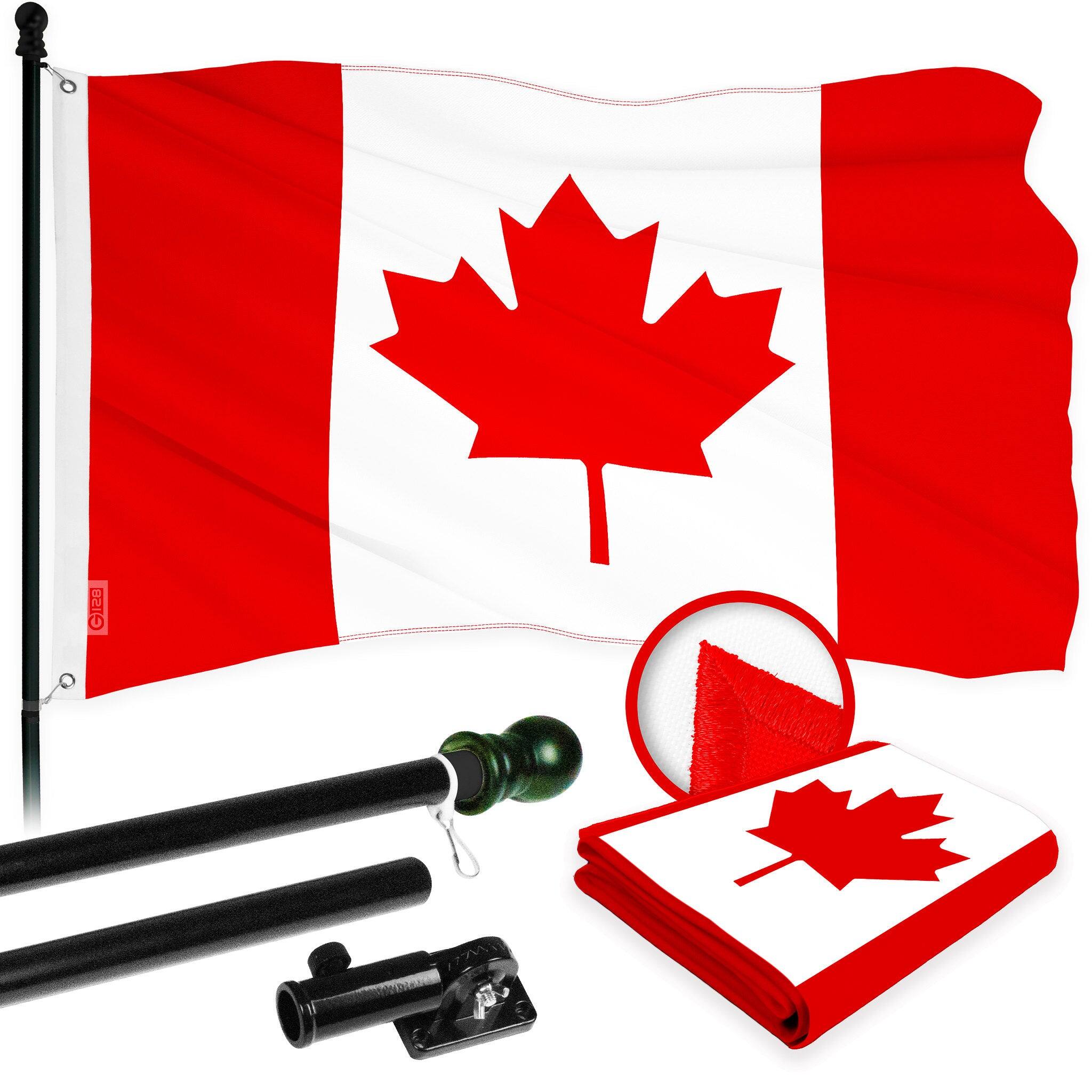 G128 6 ft Tangle Free Spinning Aluminum Flagpole with 3x6 Embroidered ...