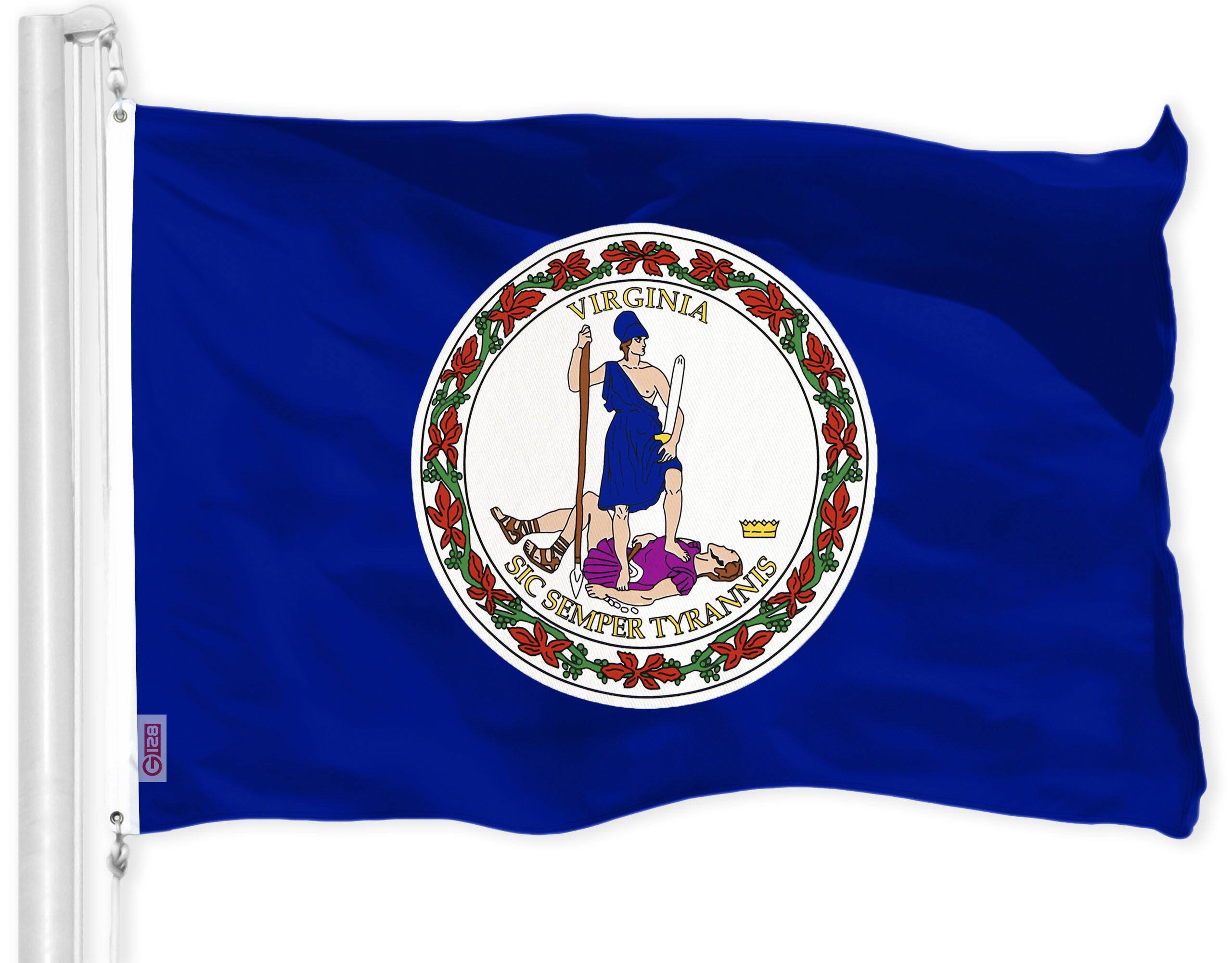 G128 Virginia State Flag 3x5 ft Printed 150D Polyester Brass Grommets ...