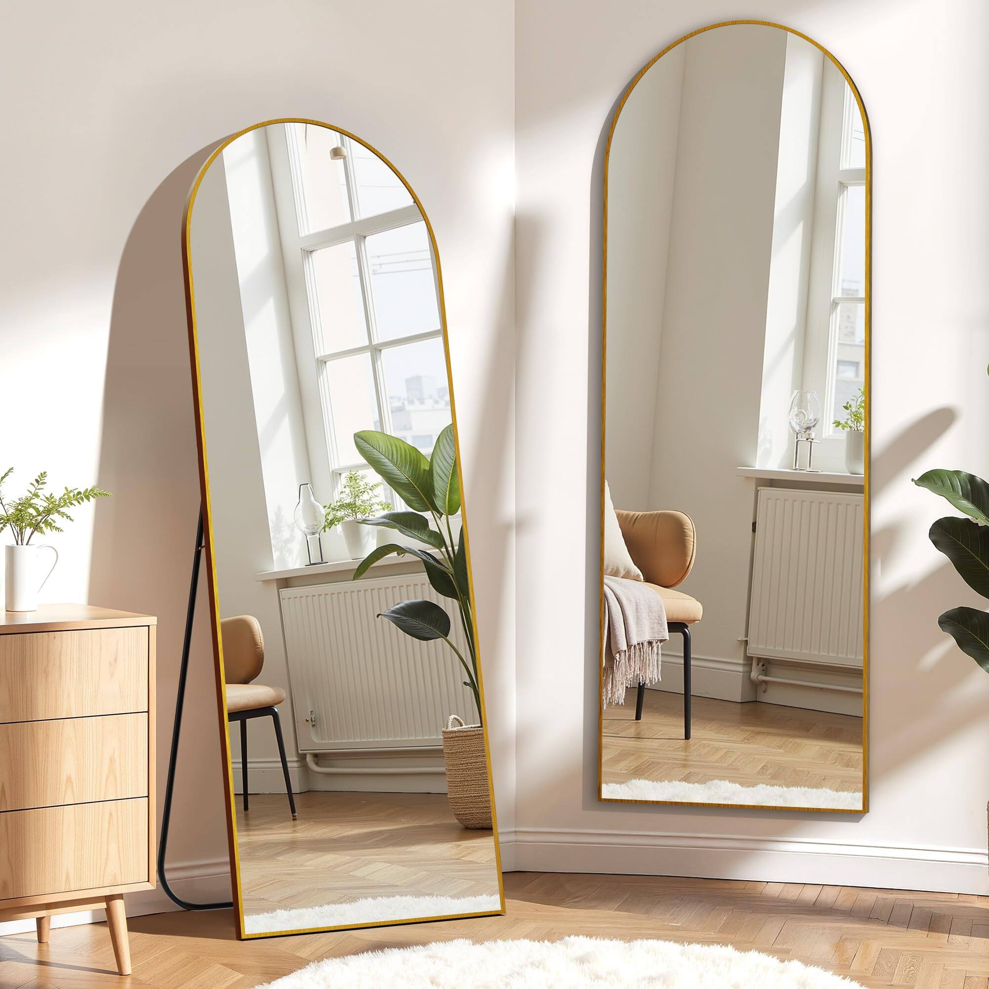 Cedar Assembly Arched Mirror Full Length 59"x16" Body Mirrors With Shatter proof Glass For Home ...