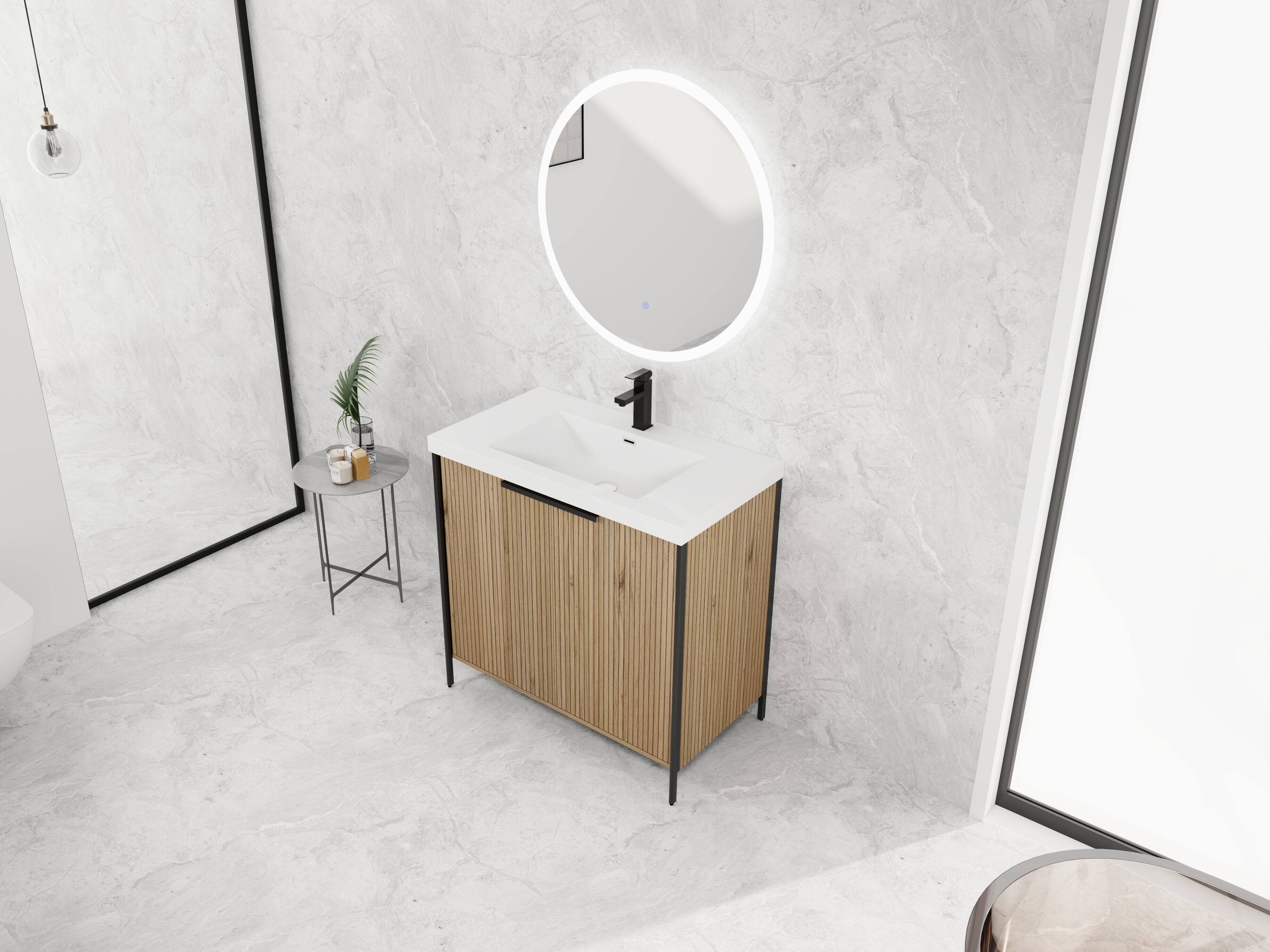 APRILSOUL 36 inch Freestanding Bathroom Vanity Resin Sink 2 Soft Close ...