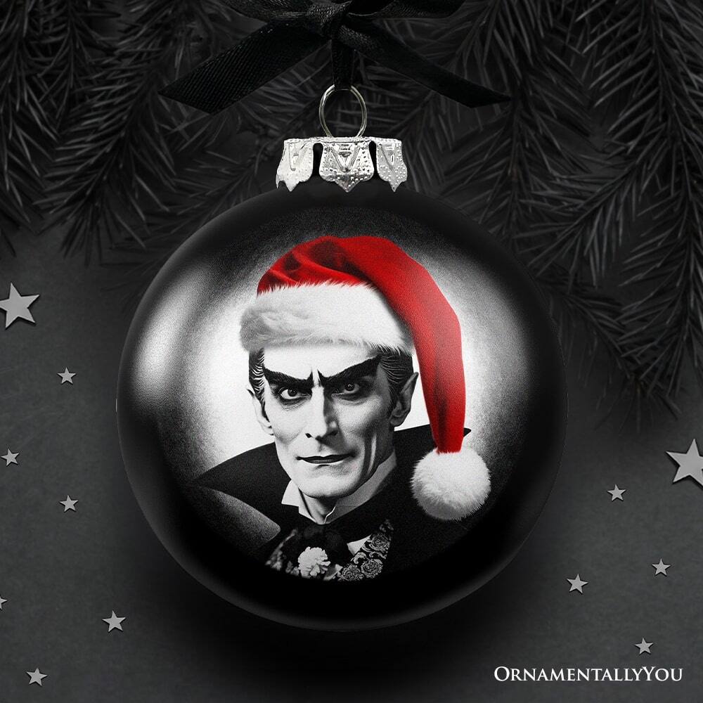 OrnamentallyYou Dracula Spooky Christmas Portrait Glass Ornament Black ...