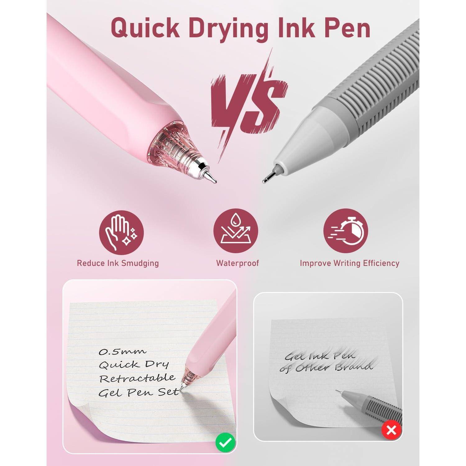 Paradigms Interiors Pastel Gel Ink Pen Set Cute Retractable Fine Point ...