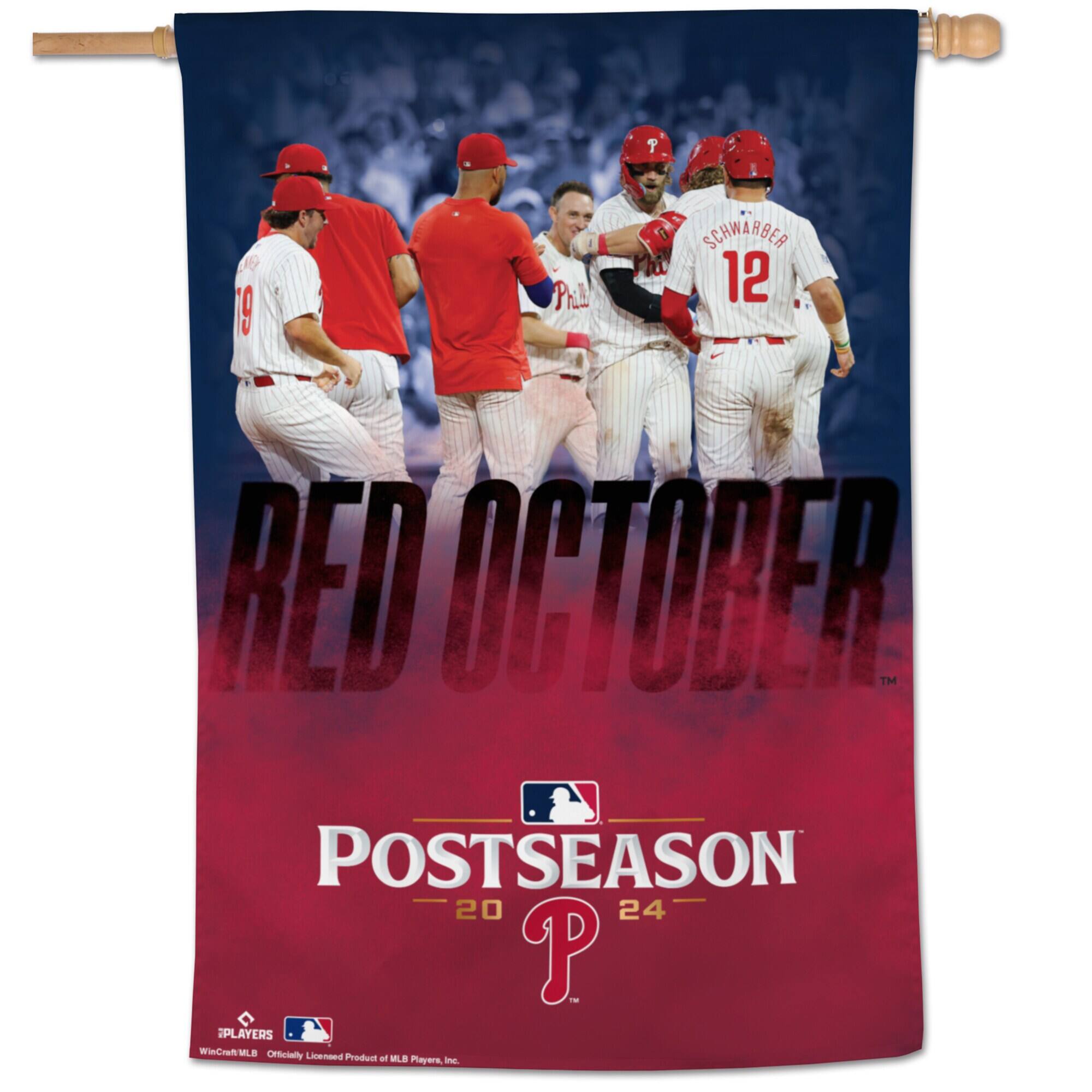 WinCraft 2024 MLB Postseason Red October 28" x 40" One Sided Vertical ...