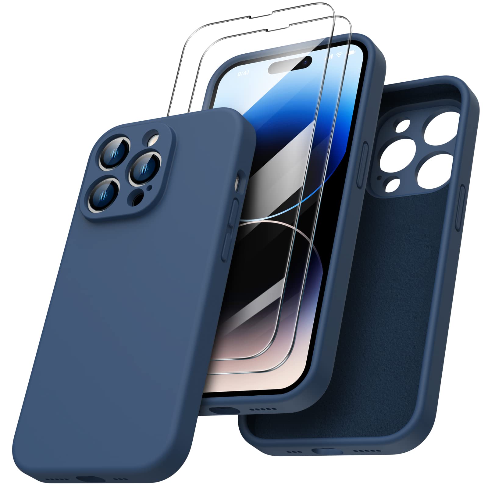 Ornarto Compatible with iPhone 14 Pro Case, Liquid Silicone Protective ...