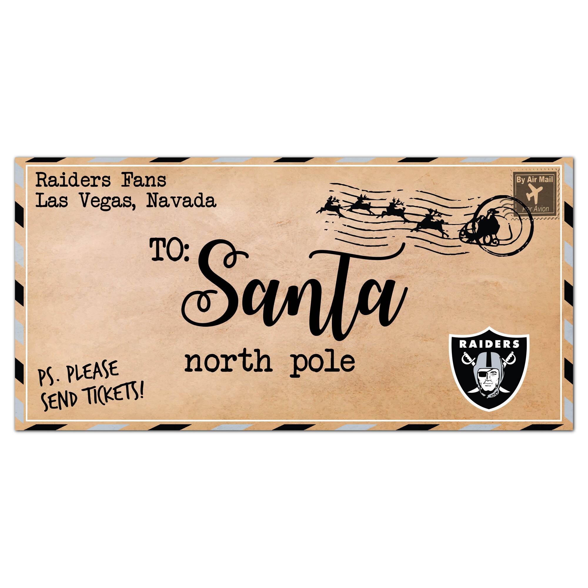 Fan Creations Las Vegas Raiders 6'' x 12'' Letter to Santa Sign ...