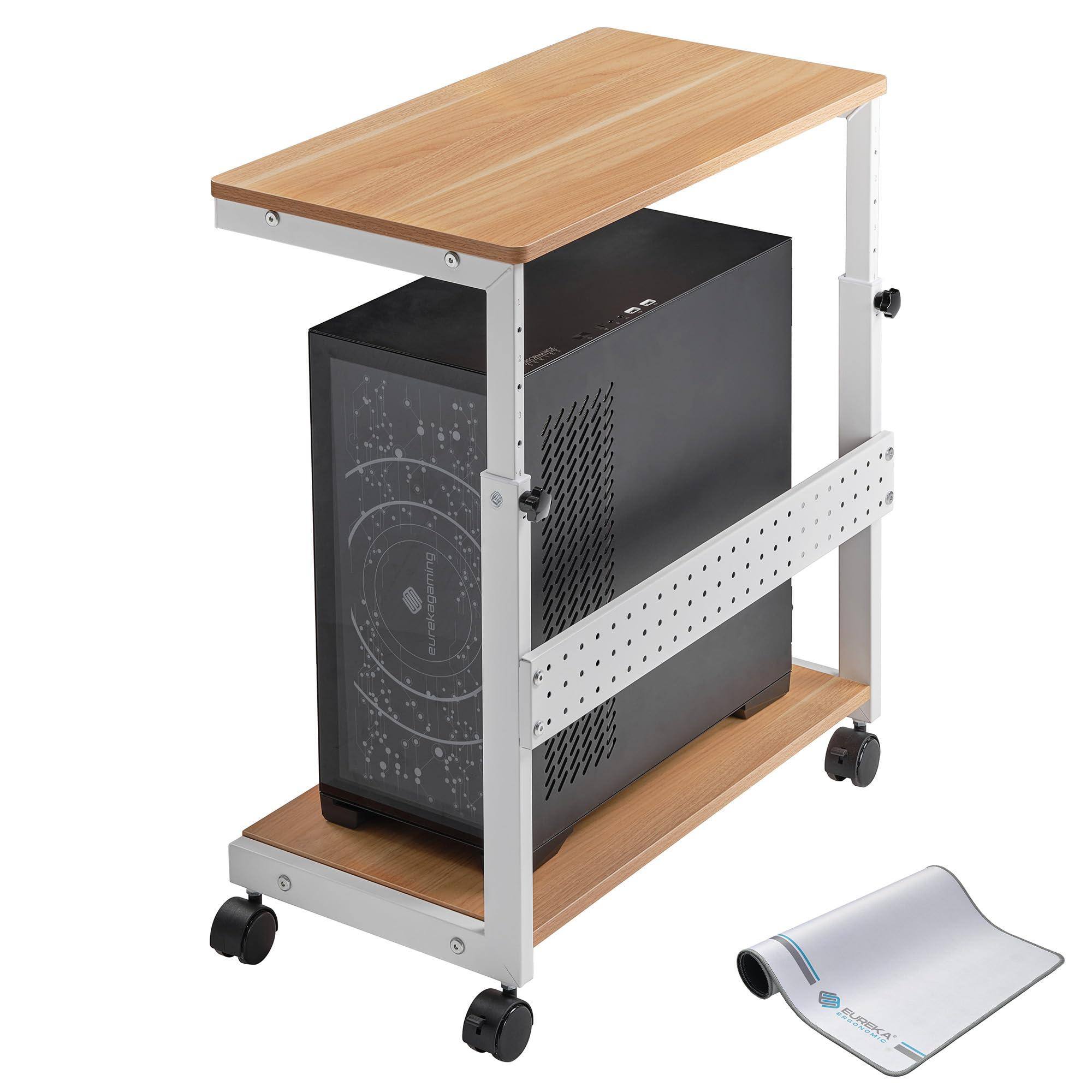 JETRANSPORT Pc Stand Computer Cart Height Adjustable Tower 2 tier Suit ...