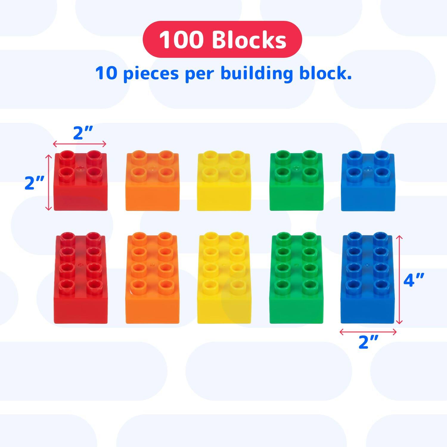 NICHOLAS KLEIN 100 piece Building Blocks Set For In 5 Colors 18 Months ...
