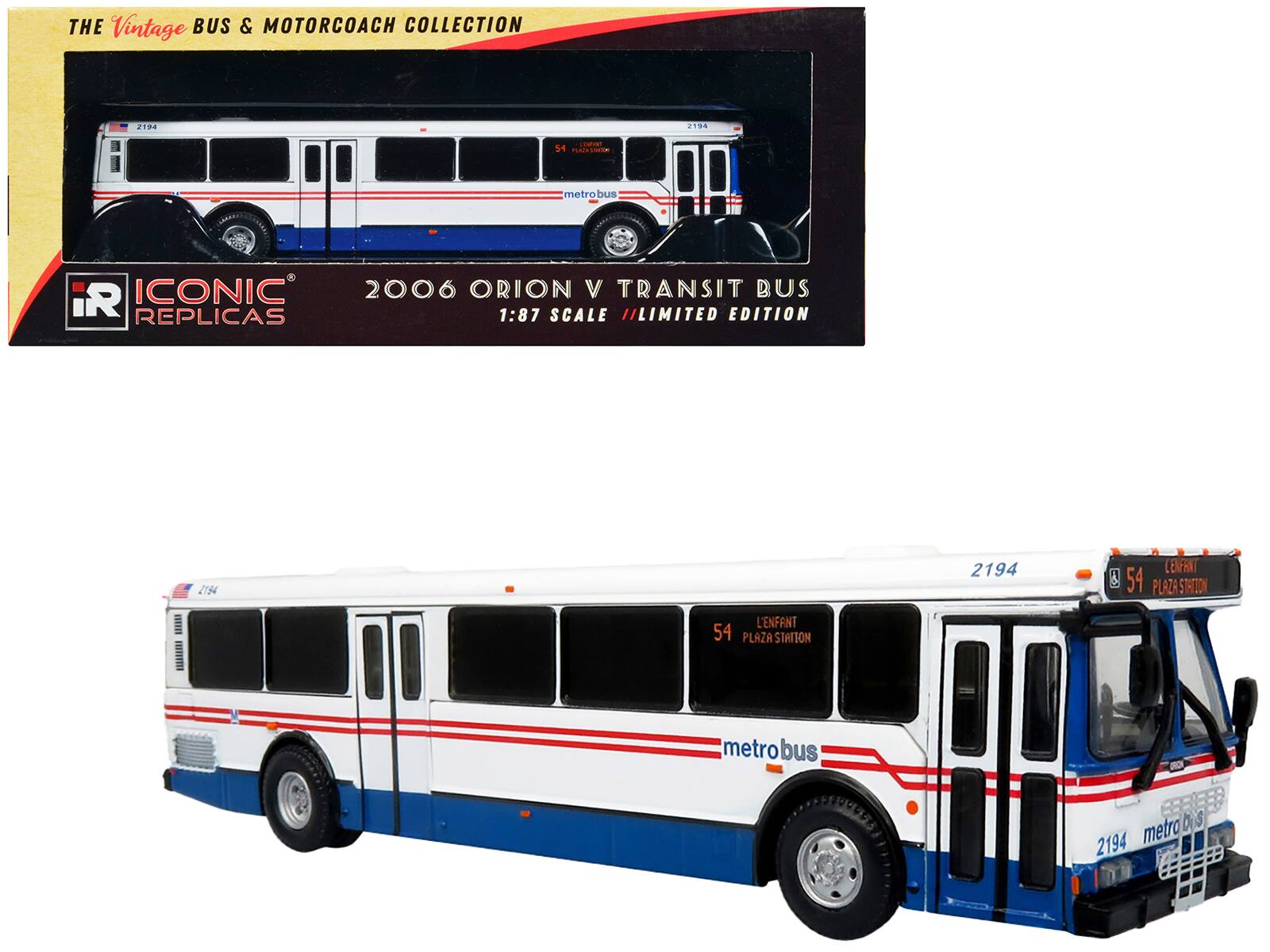 Iconic Replicas 2006 Orion V Transit Bus WMATA Washington 54 L'Enfant ...
