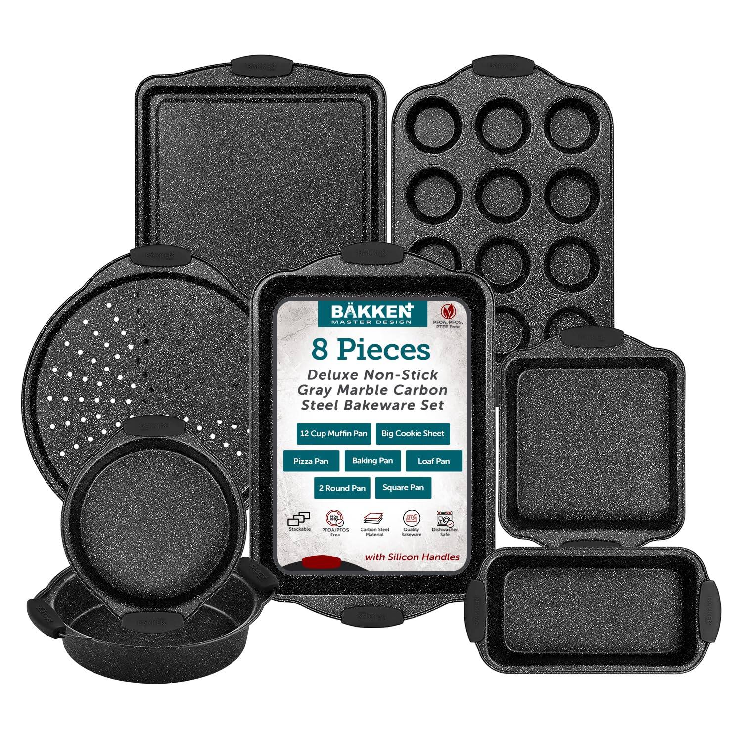 Bakken Swiss BAKKEN 8 Piece Kitchen Oven Baking Pans Set Deluxe ...