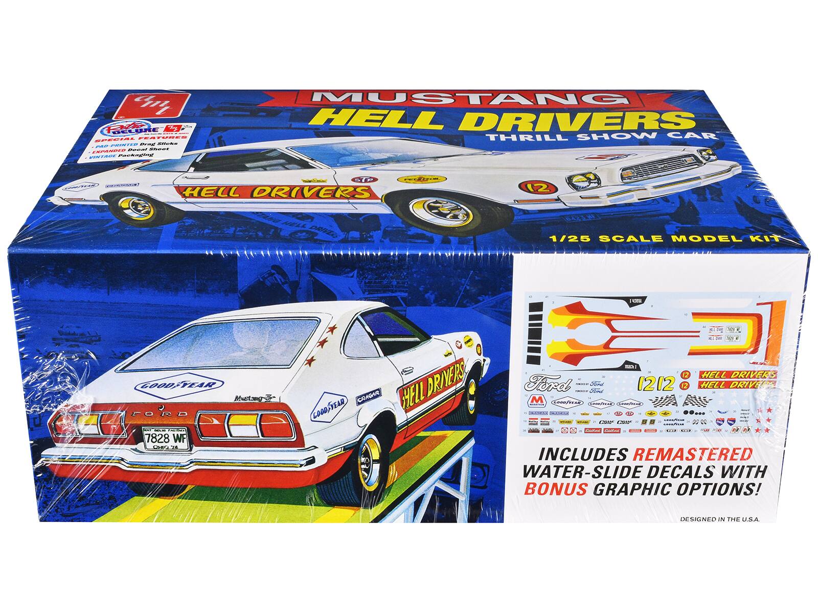 Skill 2 Model Kit 1977 Ford Mustang "Hell Drivers" Thrill Show Car 1/25 ...