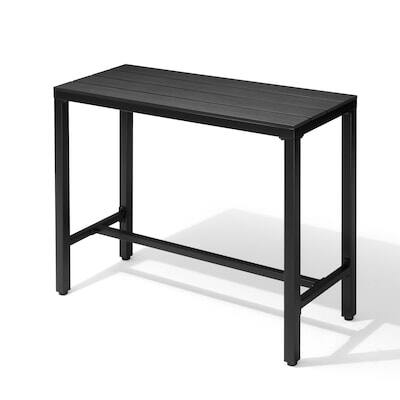 Crestlive Products 43in Patio Plastic Wood Top Steel Frame Bistro Bar ...
