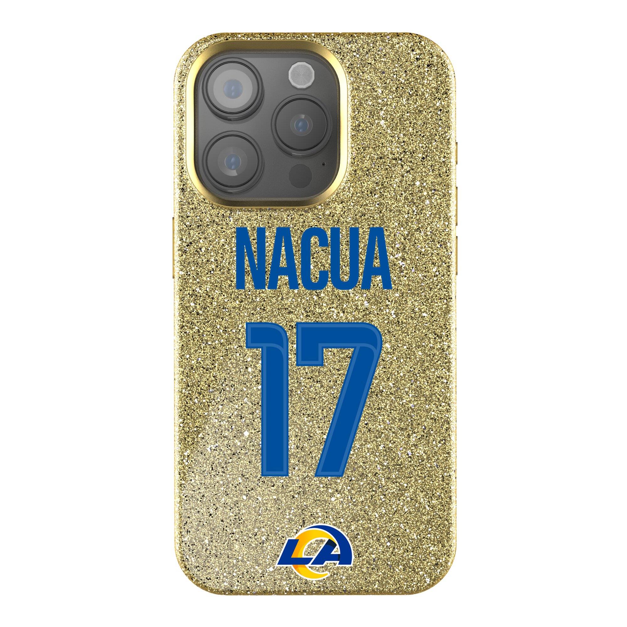 Keyscaper NFL Puka Nacua Los Angeles Rams Bling iPhone Case 16 Pro Gold ...
