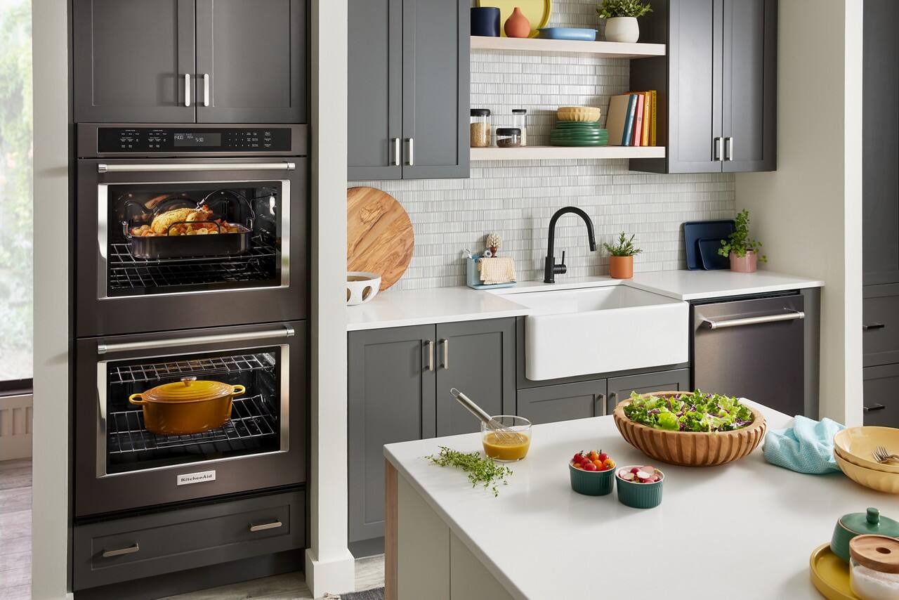 KitchenAid 27" Built In Electric Convection Double Wall Oven with Air ...