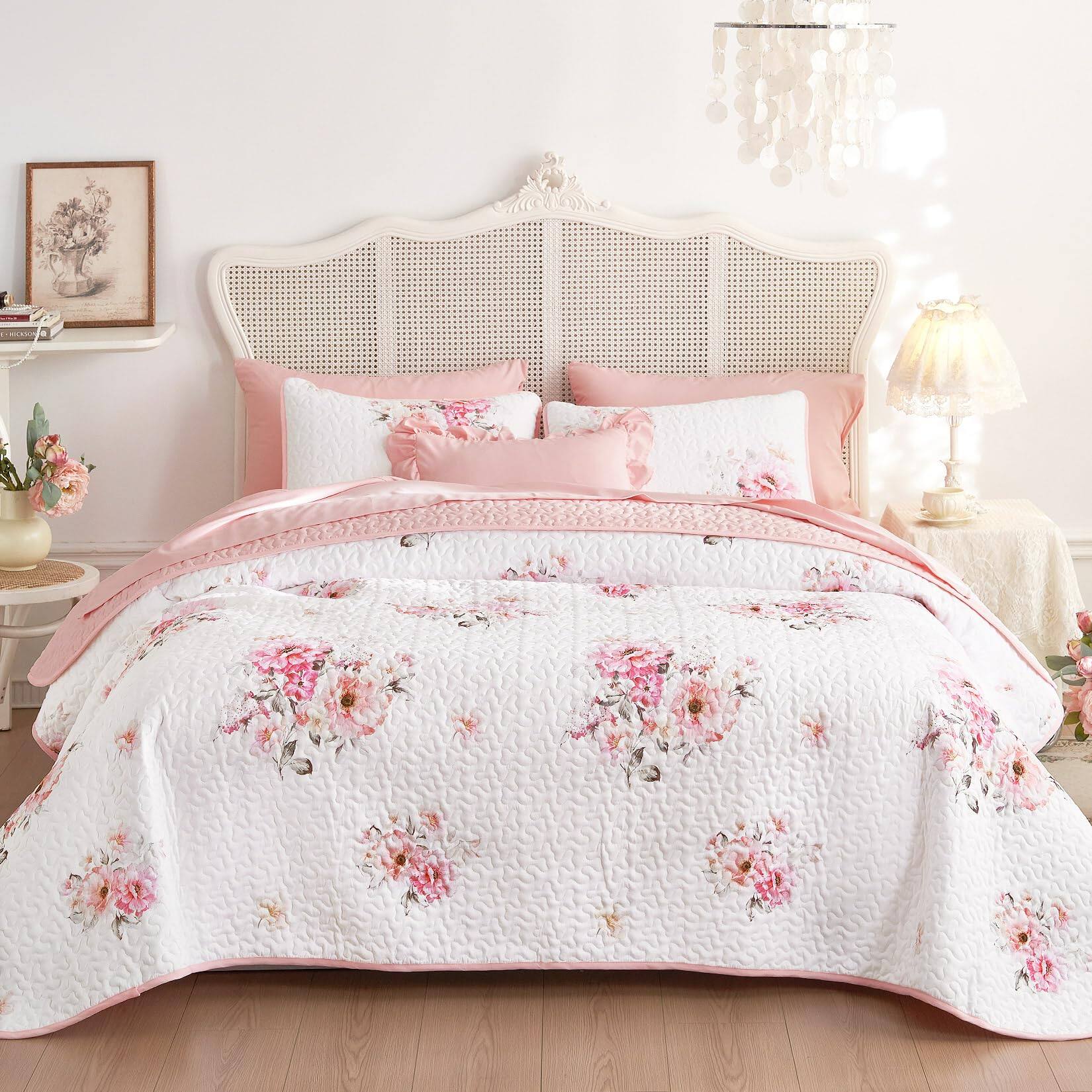 Earthley Blooms Shabby Chic Quilt Set Floral Coquette Cottagecore ...