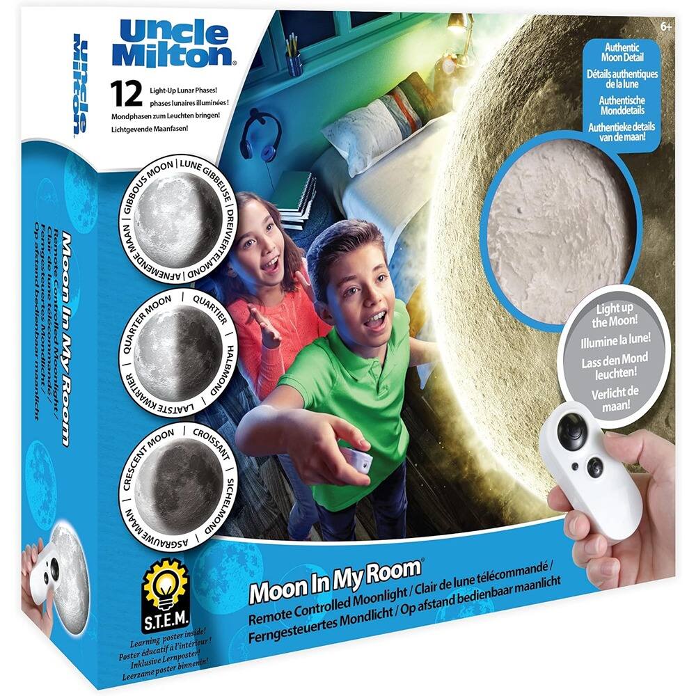 MOSZAR LLC Moon in My Room, 12 Lunar Phase Lights, Remote/STEM Toy Gift ...