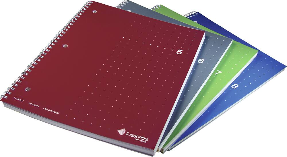 Best Buy: Livescribe Single Subject Notebook Burgundy/Gray/Green/Royal ...