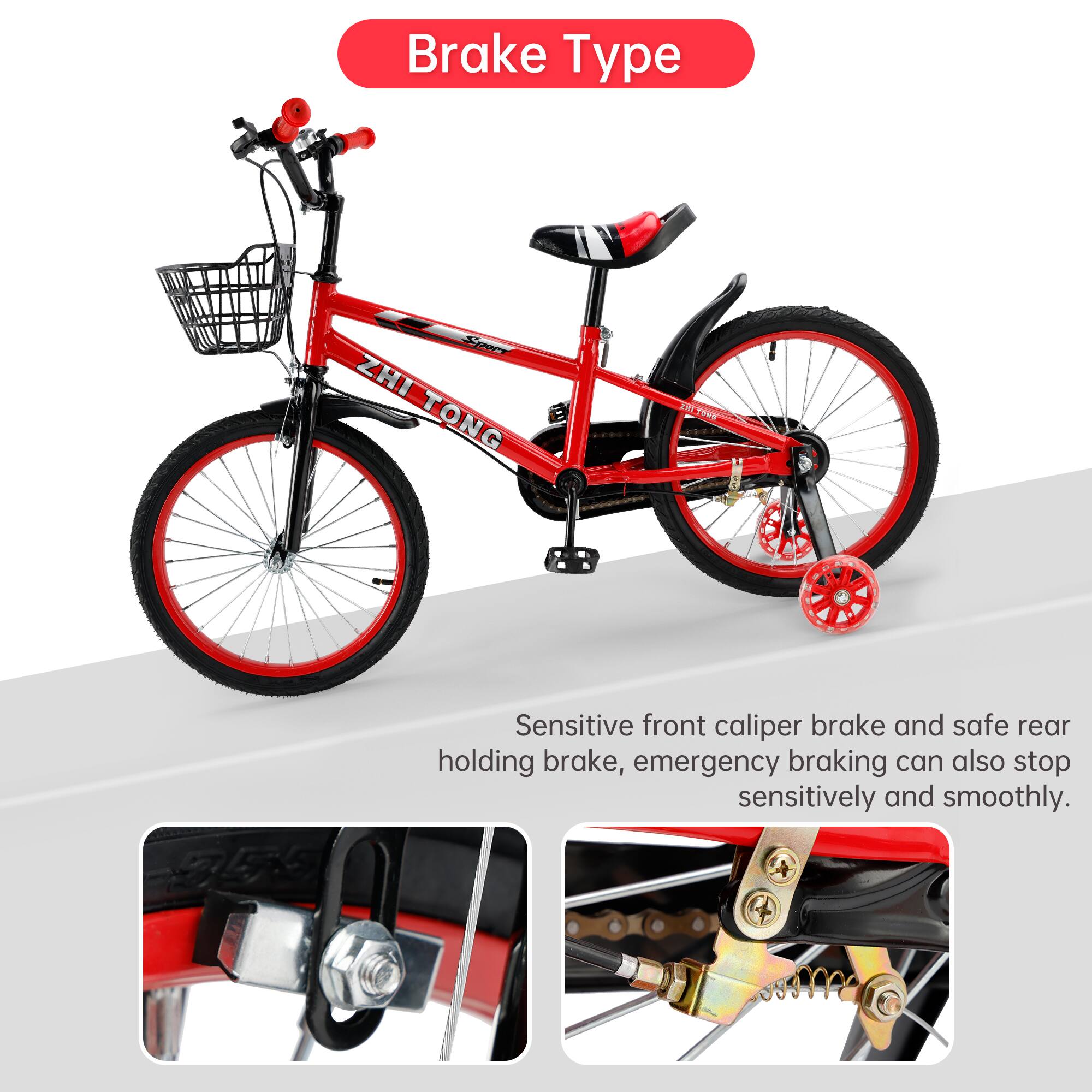 Topteng 14 Inch Kids Bike with Adjustable Seat & Training Wheels , High carbon steel frame for ...